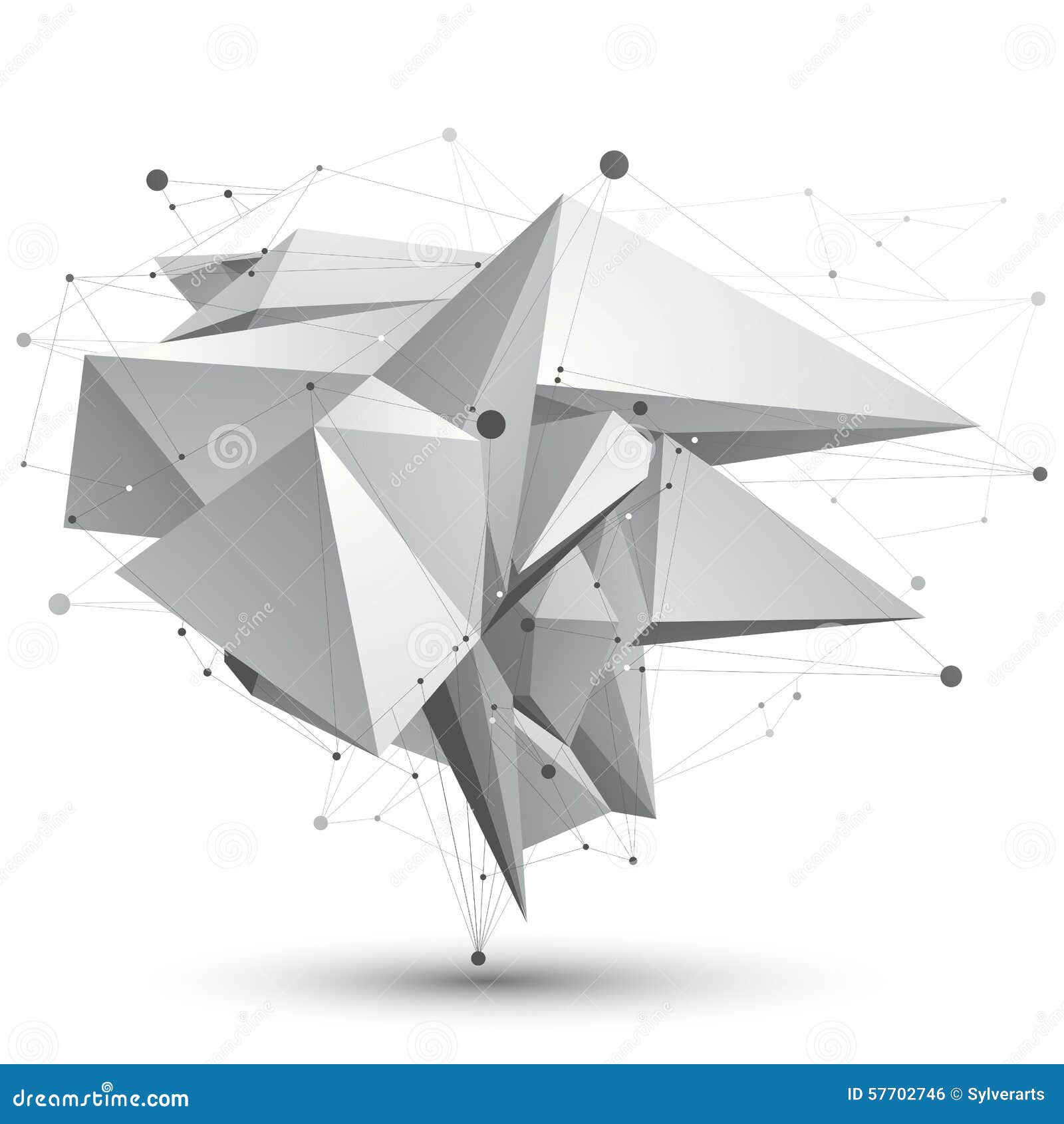 3D Mesh Modern Stylish Abstract Object, Origami Facet Structure Stock ...