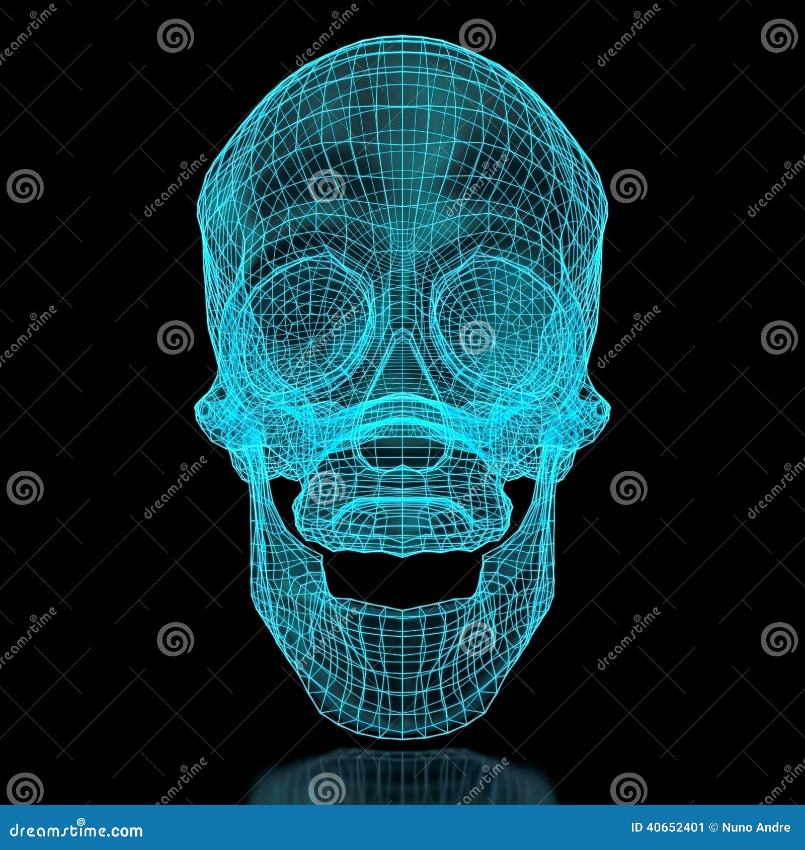3D Mesh Skull stock illustration. Illustration of dead - 40652401