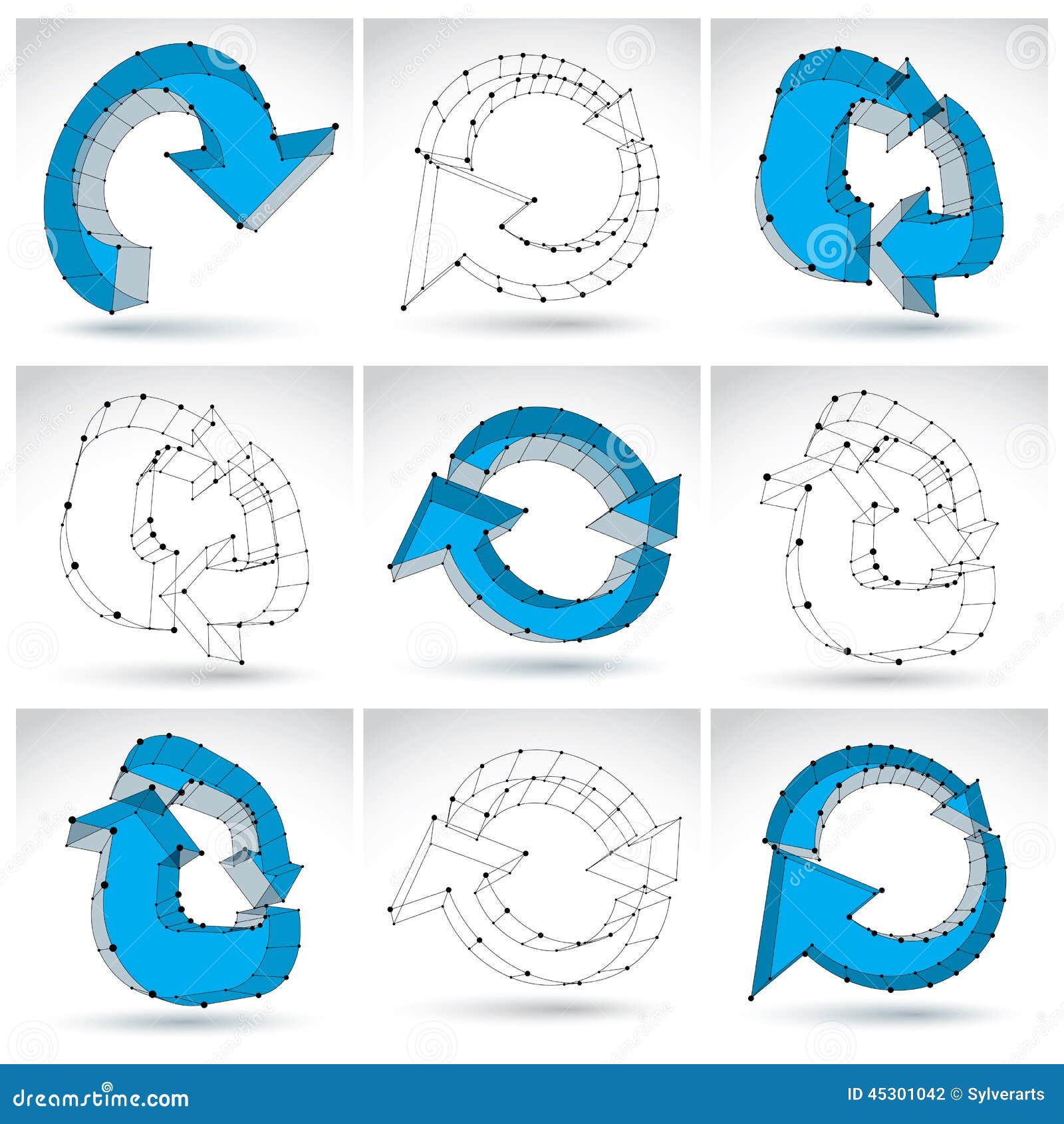 3d Mesh Stylish Arrows Collection, Technology Idea Stock Vector ...