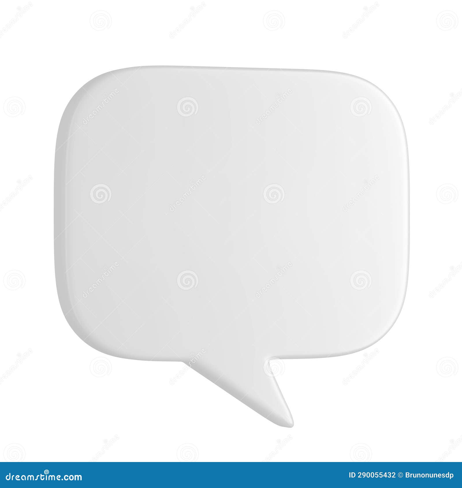 A 3D Message Balloon Illustration Isolated on a White Background Stock ...
