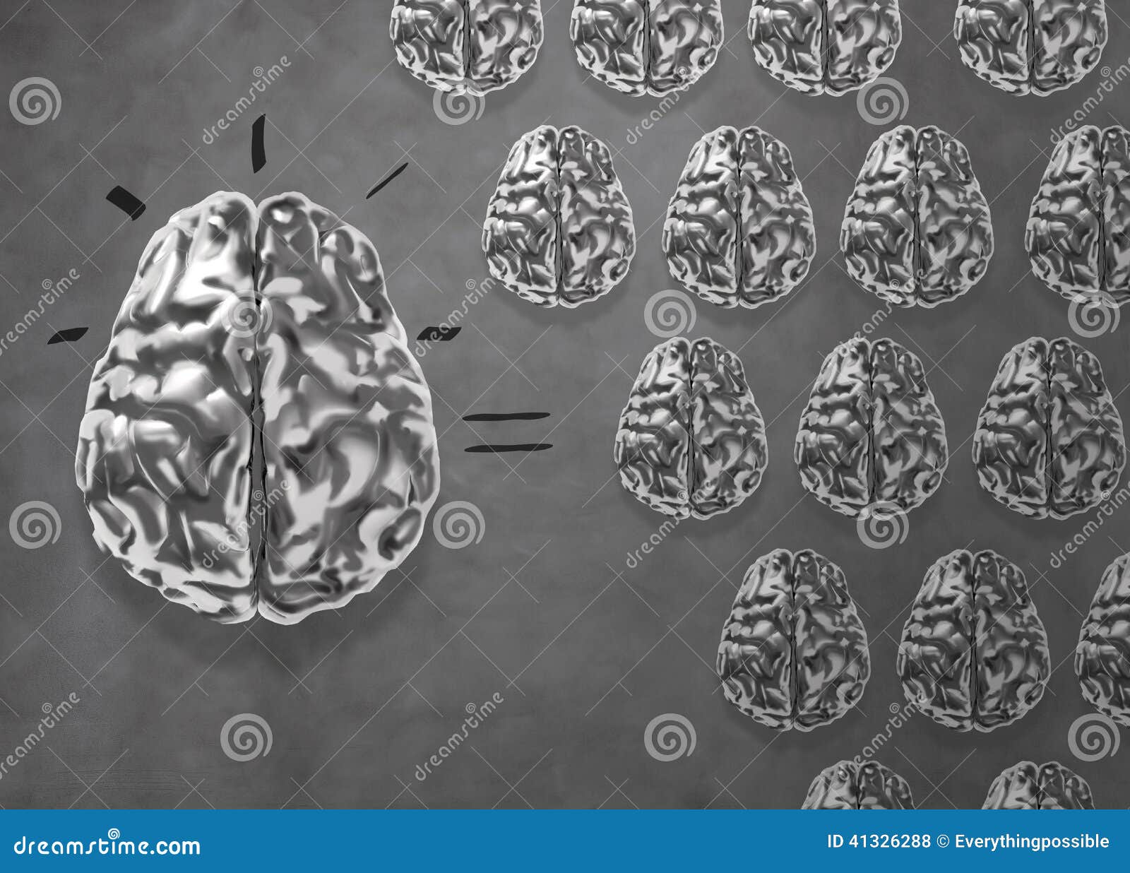 3d Metal Brain AsTeamwork Concept Stock Illustration - Illustration of ...