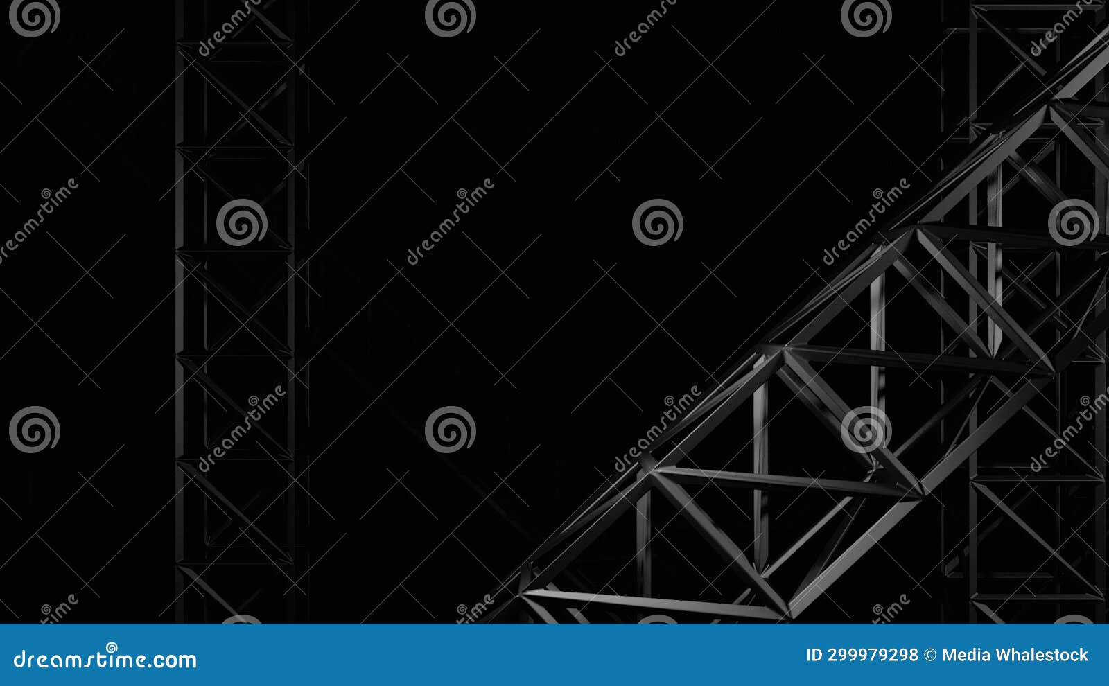 3d Metal Frames Move in Dark. Design. Metal Building Frames are Moving ...