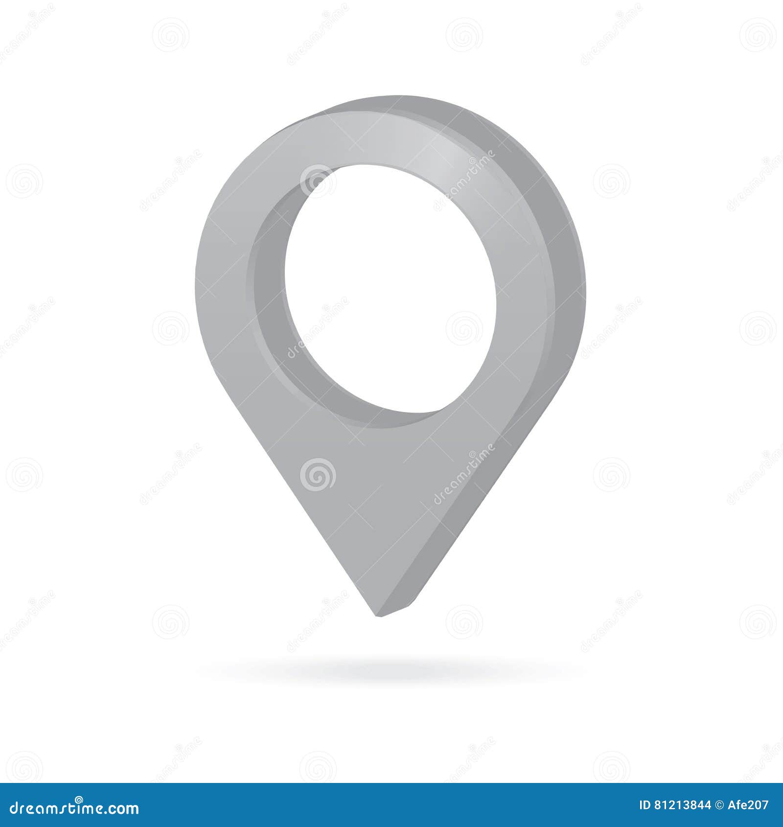 3d Metal Gray Silver Map Pointer Icon Marker GPS Location Flag S Stock ...