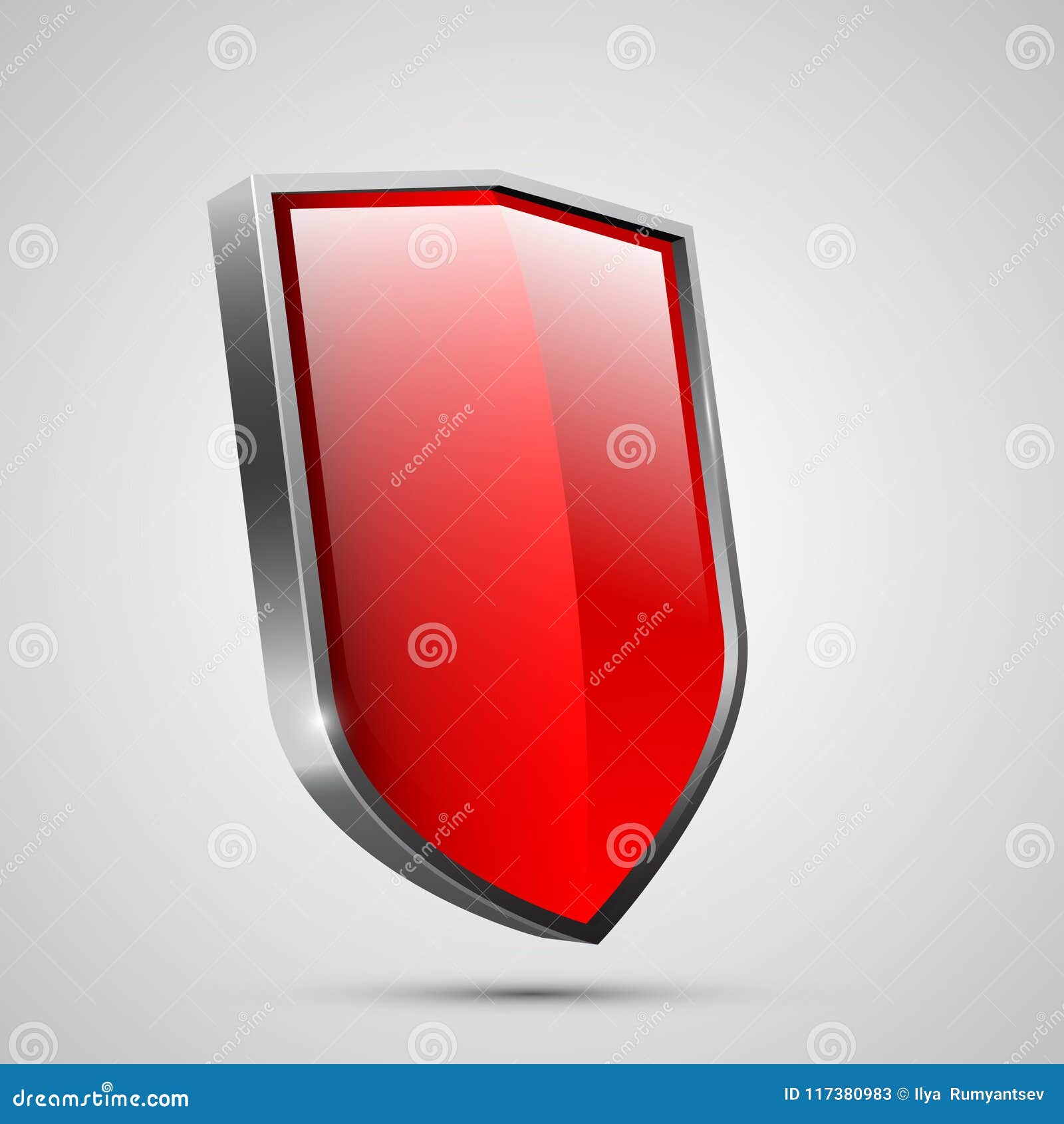 3d metal red shield icon stock vector. Illustration of safety - 117380983