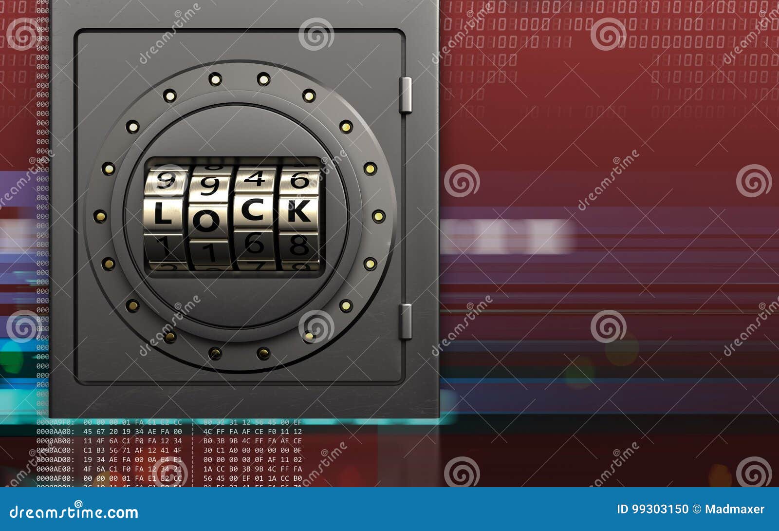 3d Metal Safe Code Lock Door Stock Photo - Image of combination, access ...