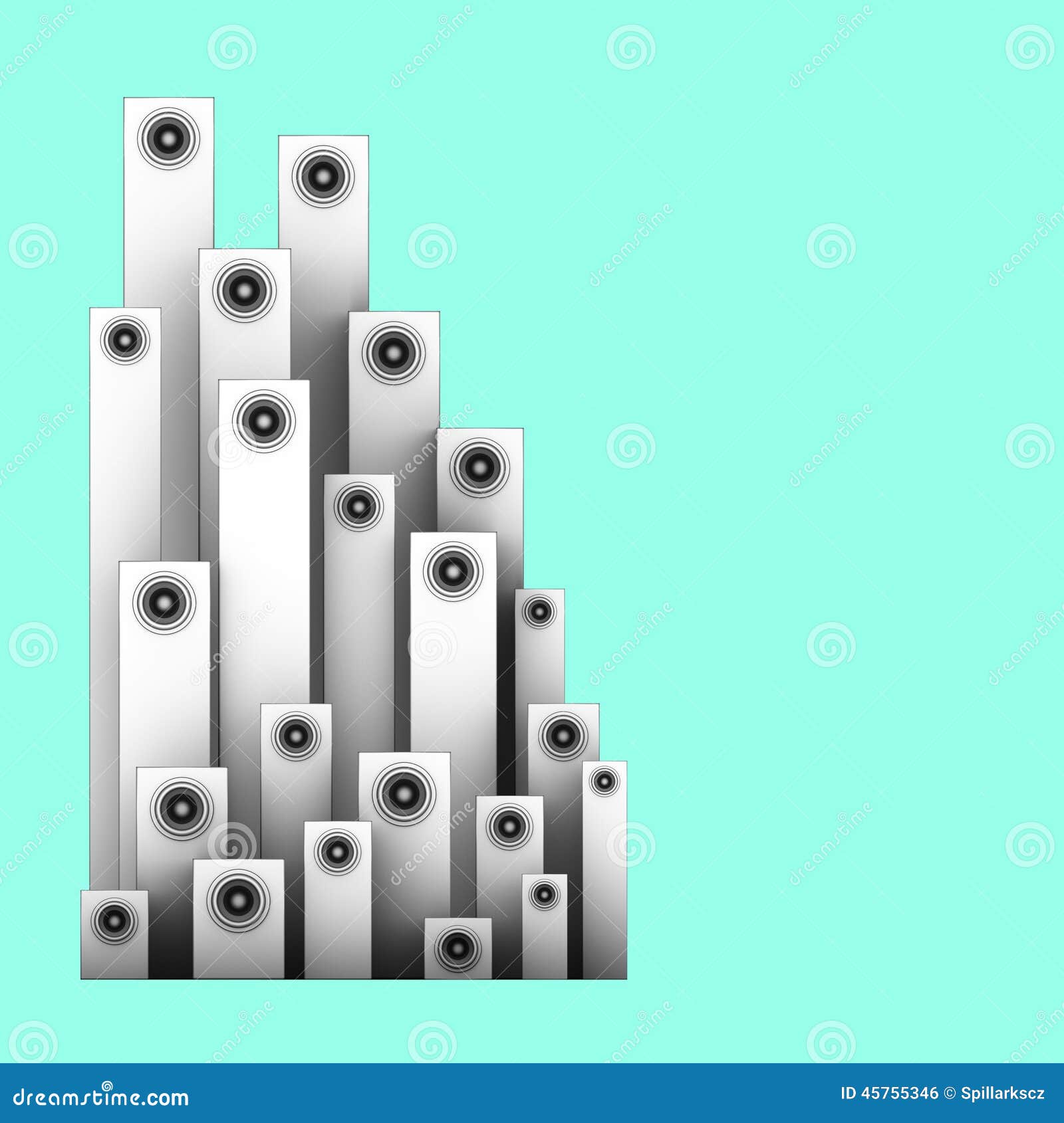 3d Metal Speaker Sound System Deejay DJ Tools Stock Illustration ...