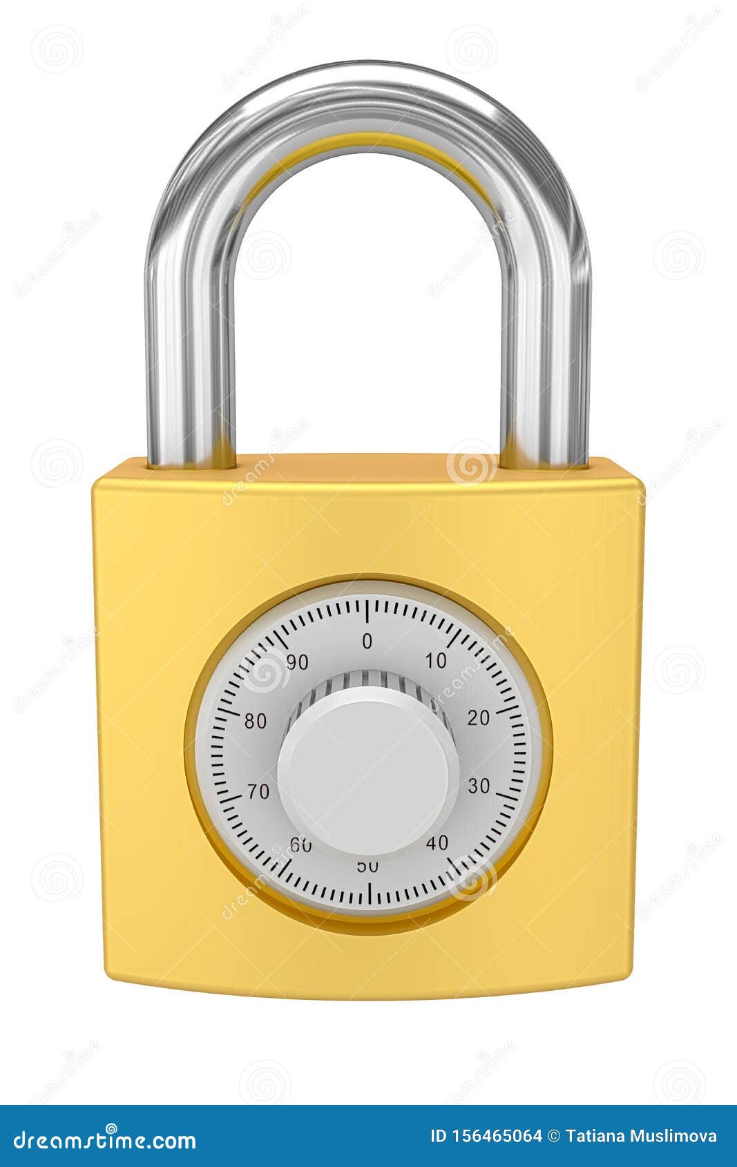 3d Metallic Code Padlock Isolated On White Background. High Resolution ...