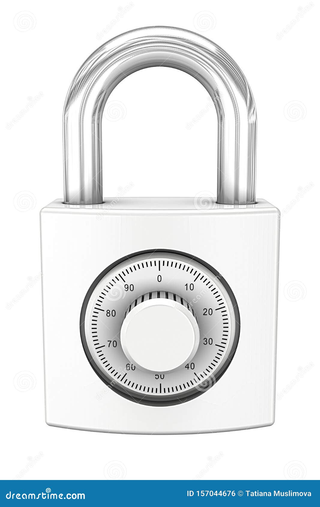 3d Metallic Code Padlock Isolated On White Background. High Resolution ...