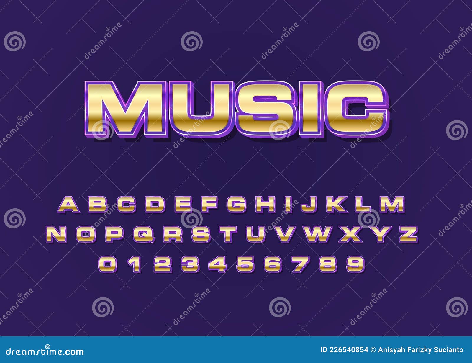 3d Metallic Font Style, Modern Typeface Alphabet and Number Stock ...