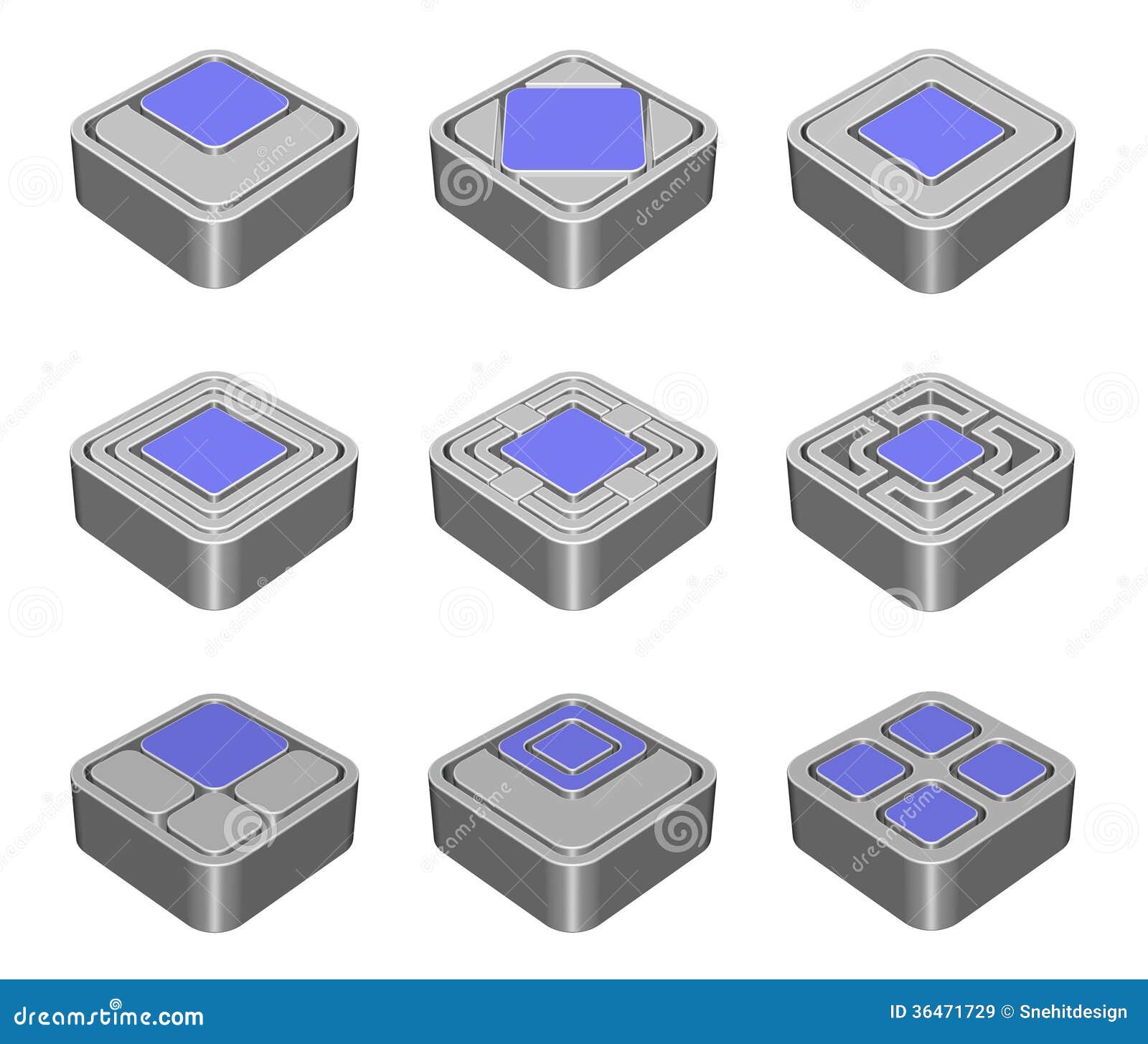 3d metallic icons stock illustration. Illustration of design - 36471729