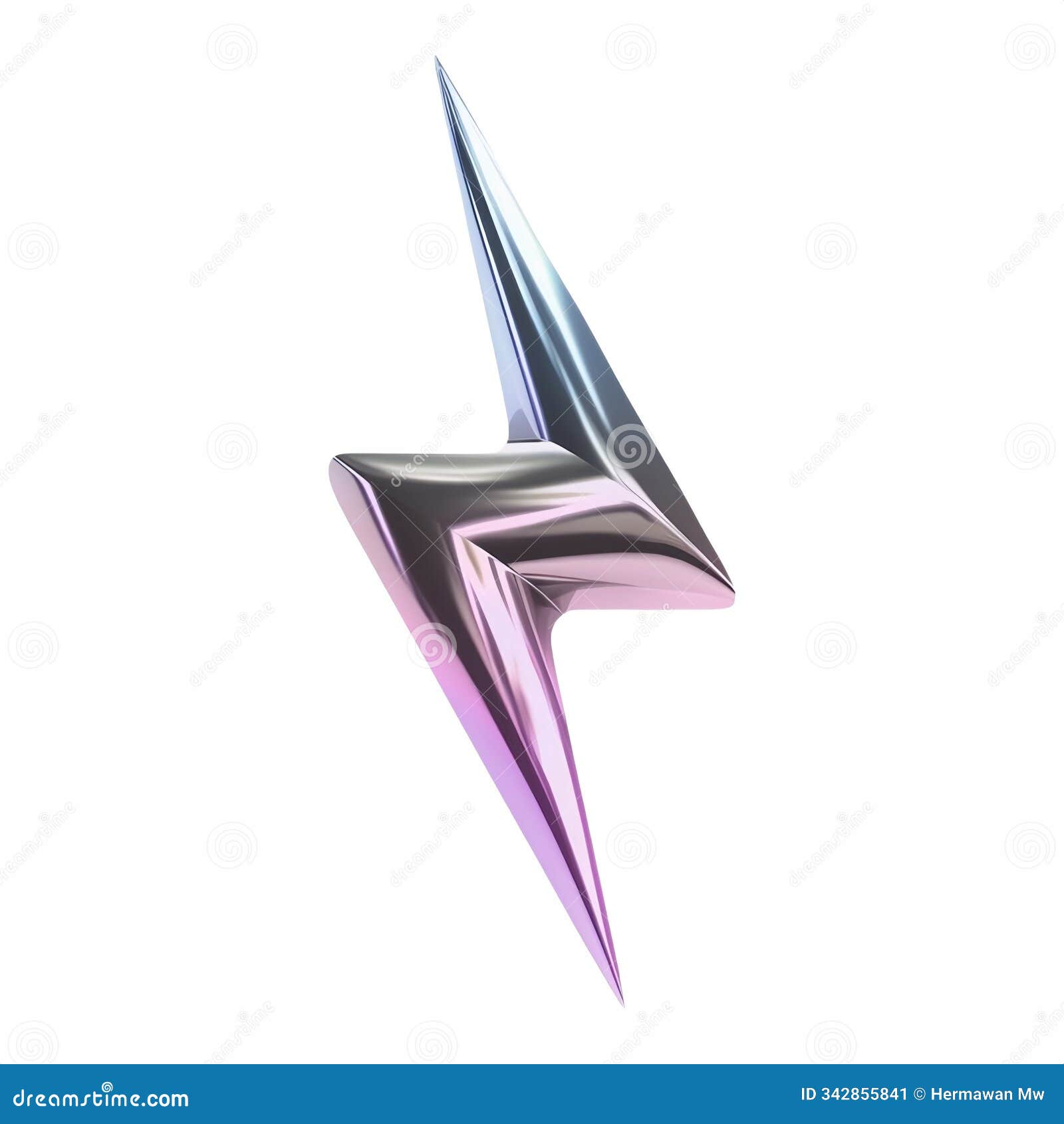 3D metallic lightning bolt stock illustration. Illustration of drawing ...