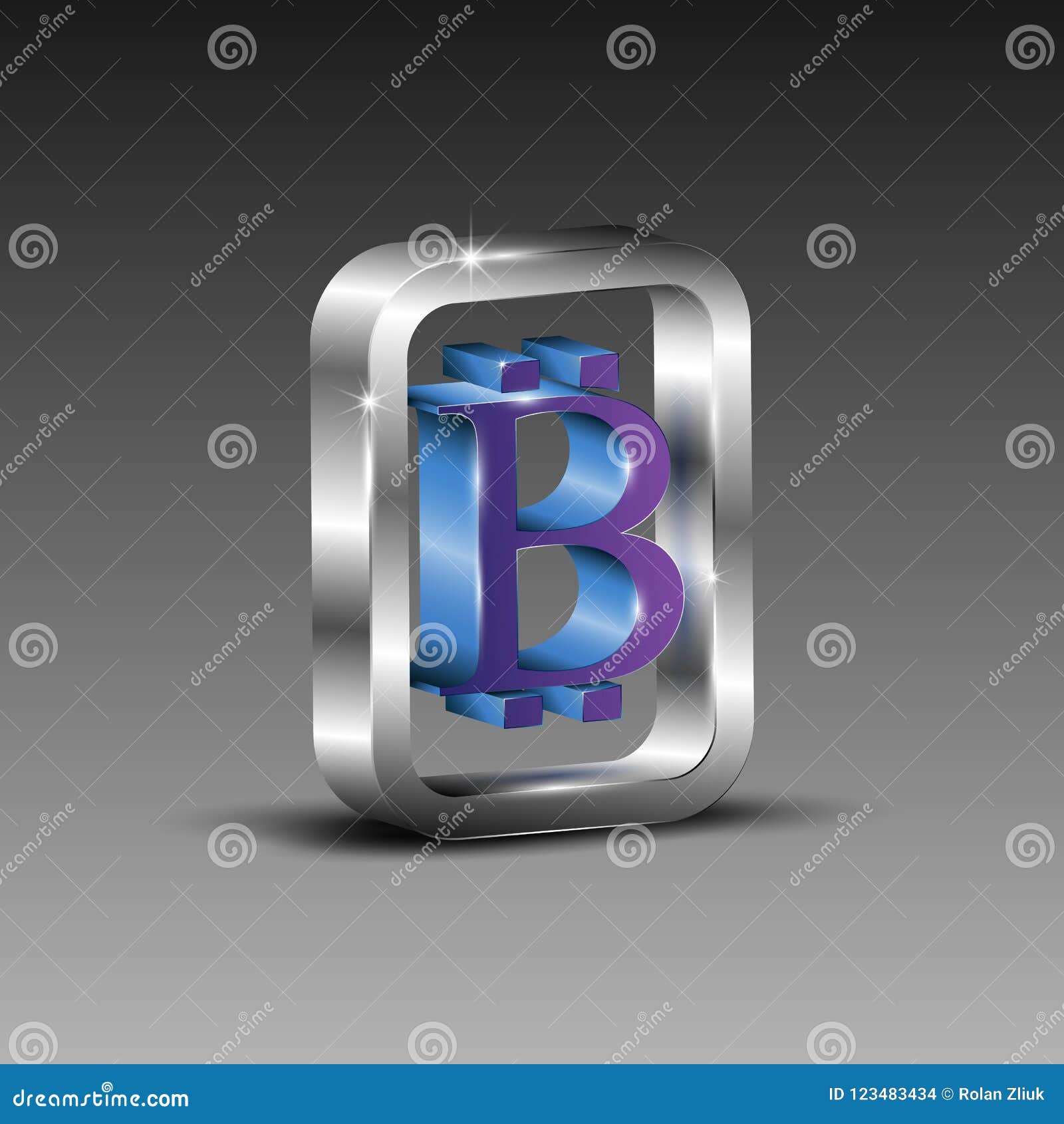 3d Square Box with a Bitcoin Symbol Stock Vector - Illustration of ...