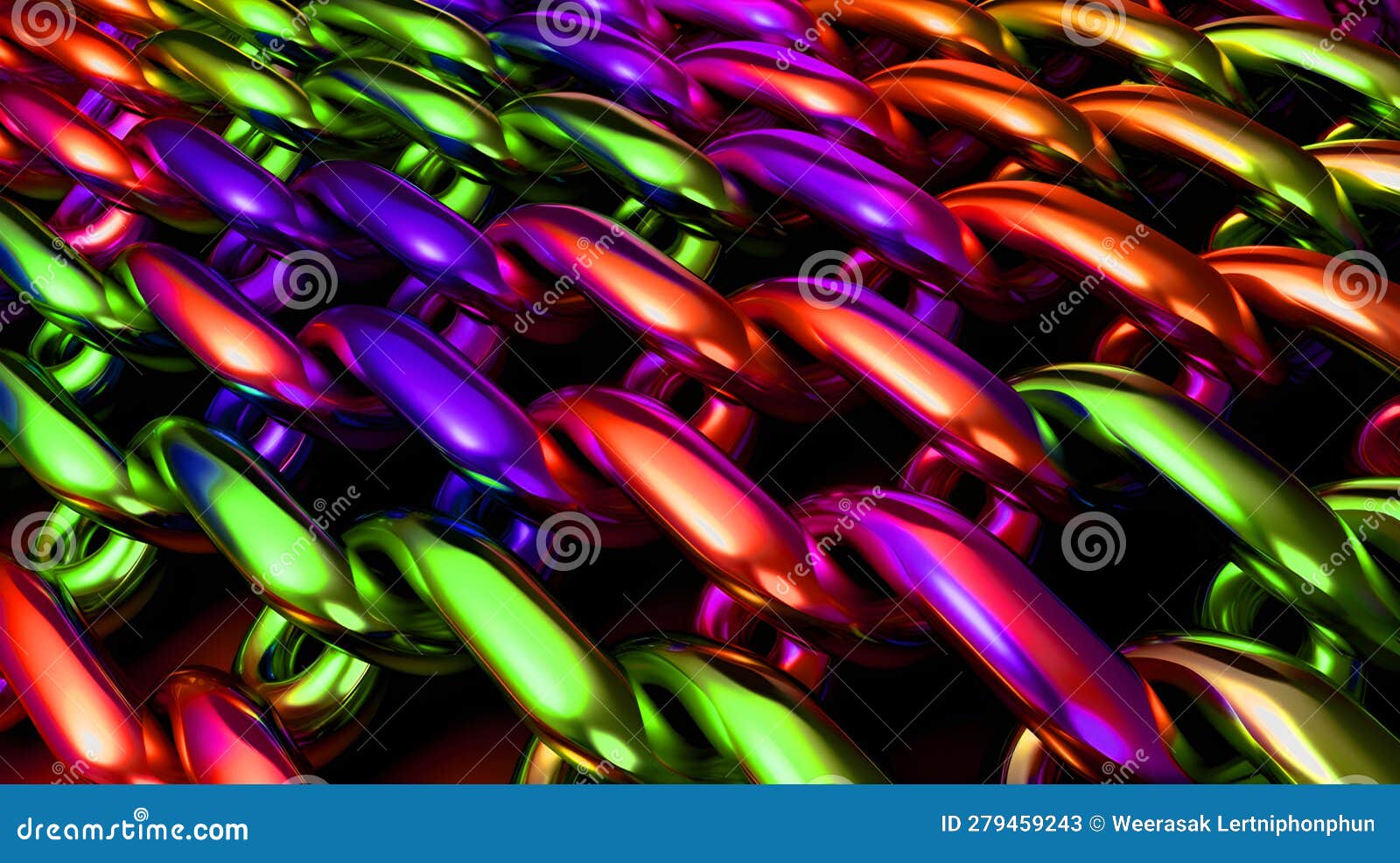 3D Metallic - Super Chrome Gradient Metal Chains, Multicolor Background ...