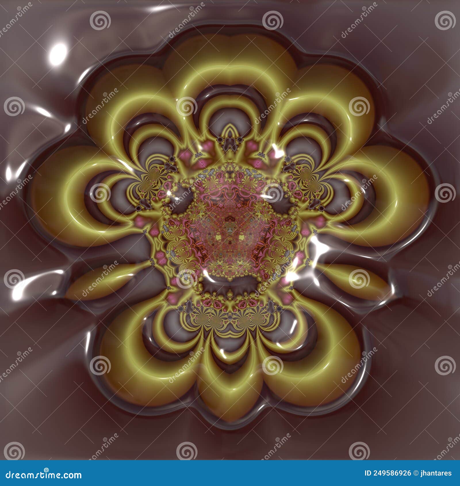 3d Metallic Surface Fractal Graphic Stock Illustration - Illustration ...
