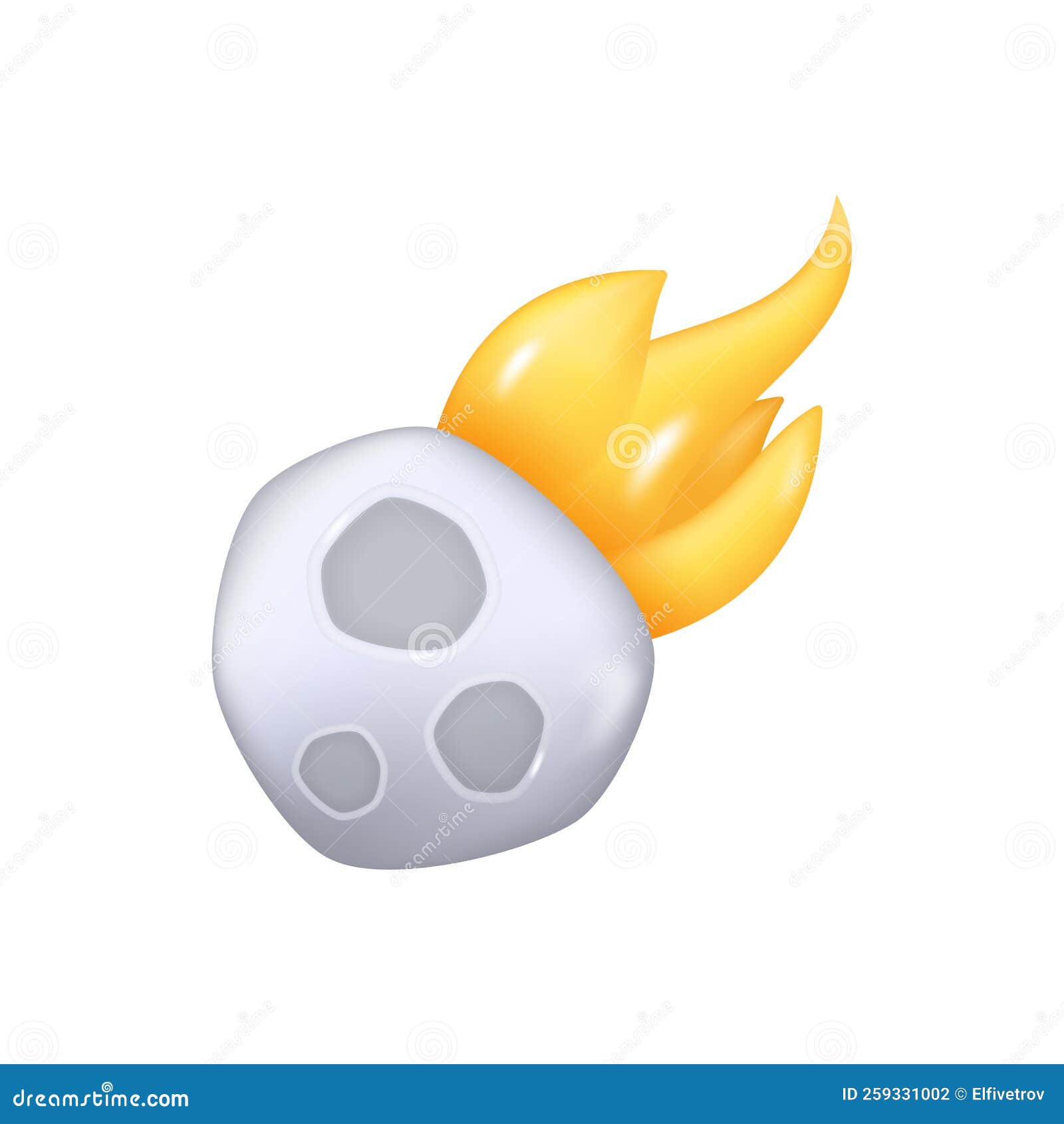 3D Meteorite Icon Isolated on White Background Stock Vector ...