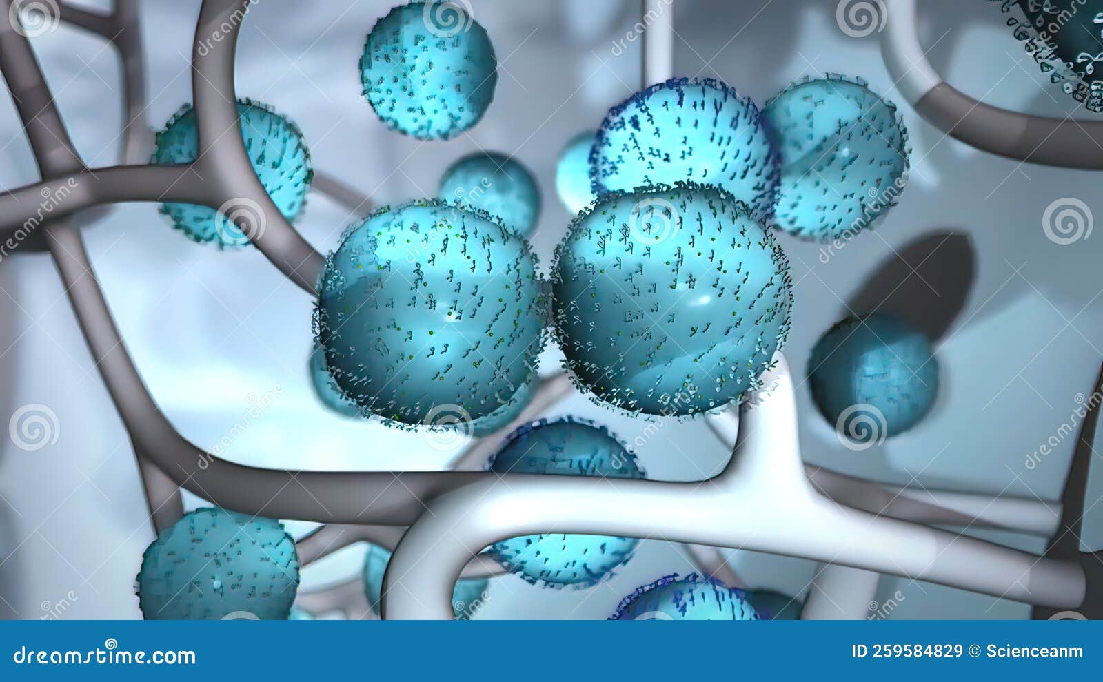 3D Microbiology of Cell Proliferation Stock Illustration - Illustration ...
