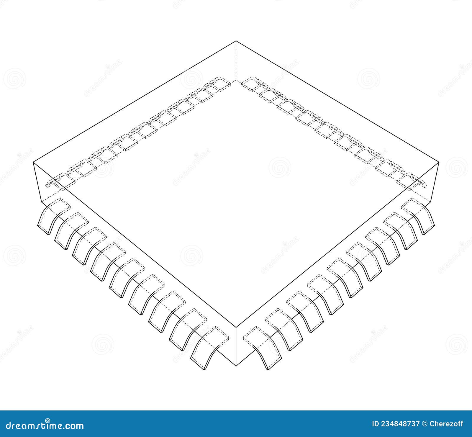 3D Microchip. 3d Illustration Stock Illustration - Illustration of ...