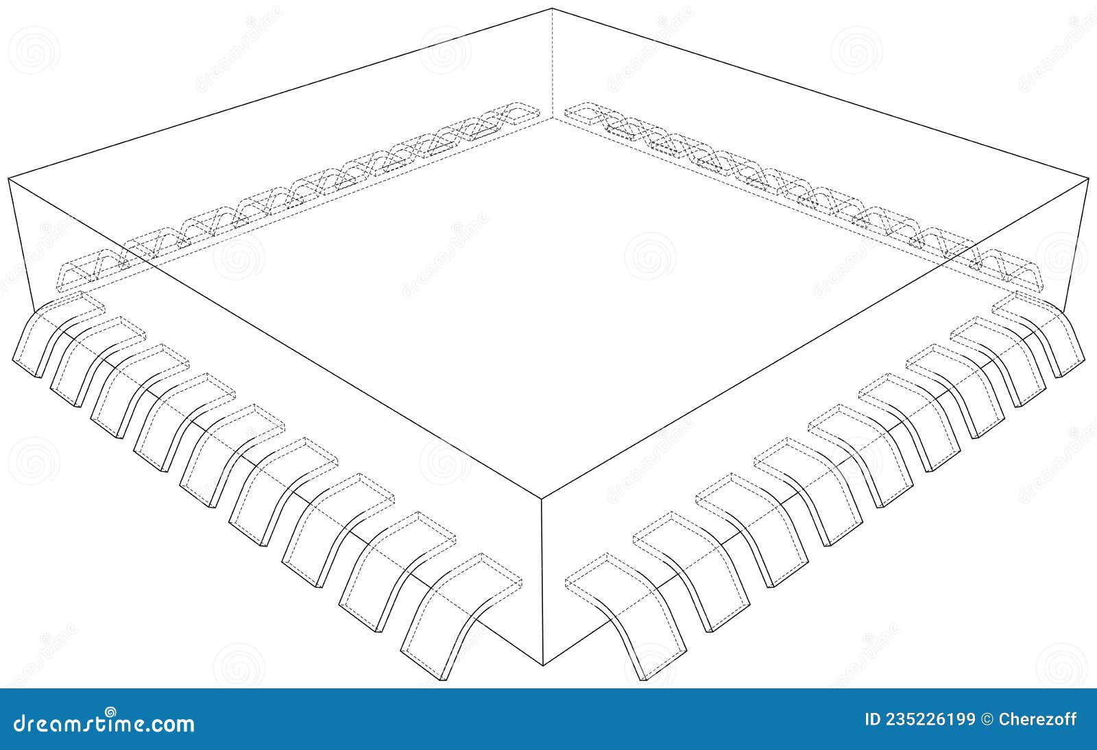 3D Microchip. 3d Illustration Stock Illustration - Illustration of ...
