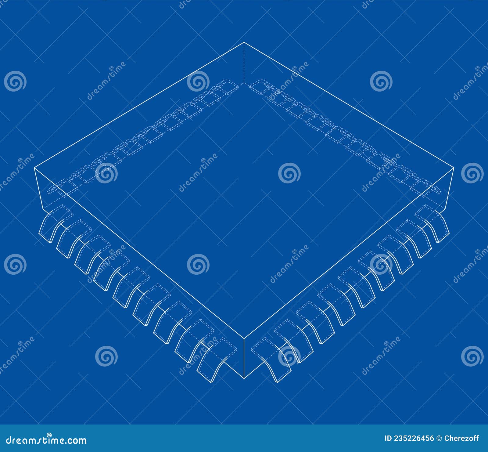 3D Microchip. 3d Illustration Stock Illustration - Illustration of ...