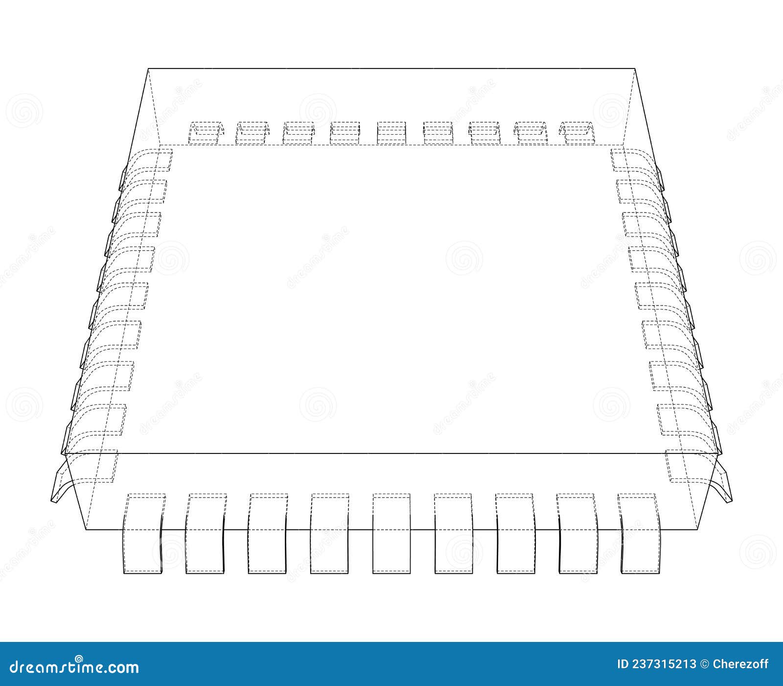 3D Microchip. 3d Illustration Stock Illustration - Illustration of ...