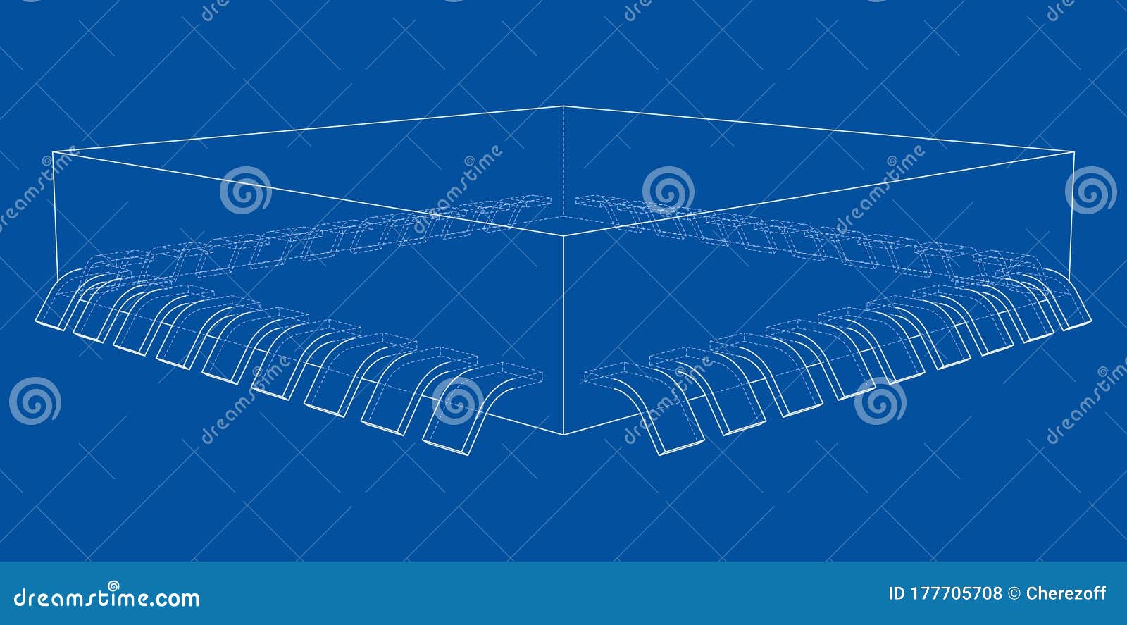 3D Microchip. Vector Rendering of 3d Stock Vector - Illustration of ...
