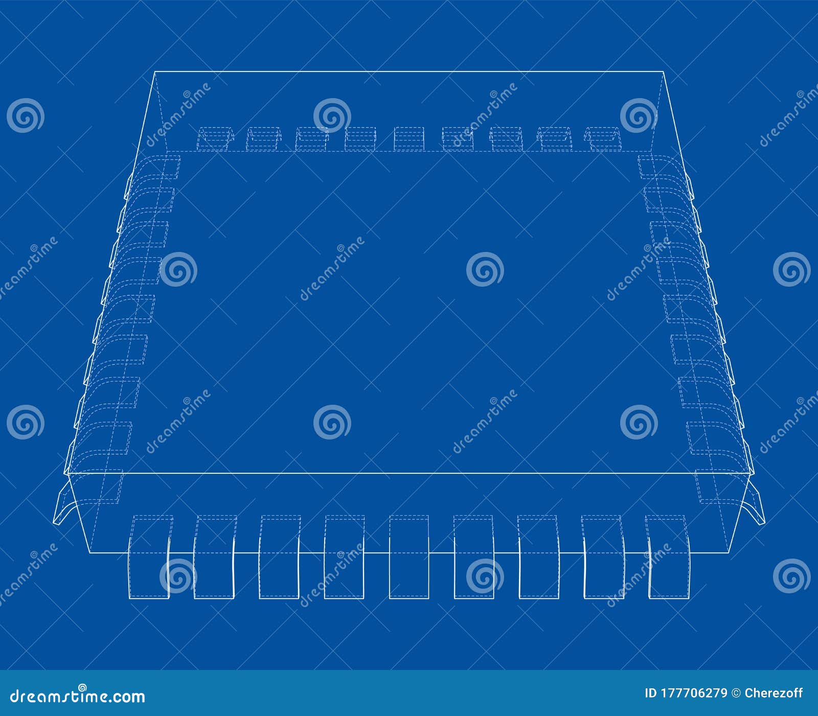3D Microchip. Vector Rendering of 3d Stock Vector - Illustration of ...
