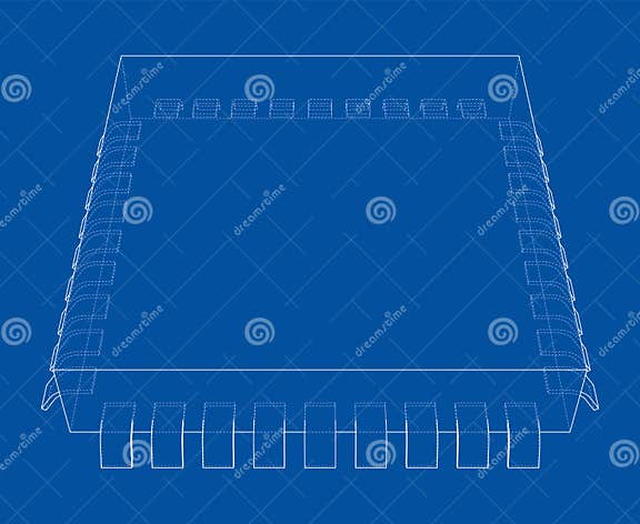 3D Microchip. Vector Rendering of 3d Stock Vector - Illustration of ...