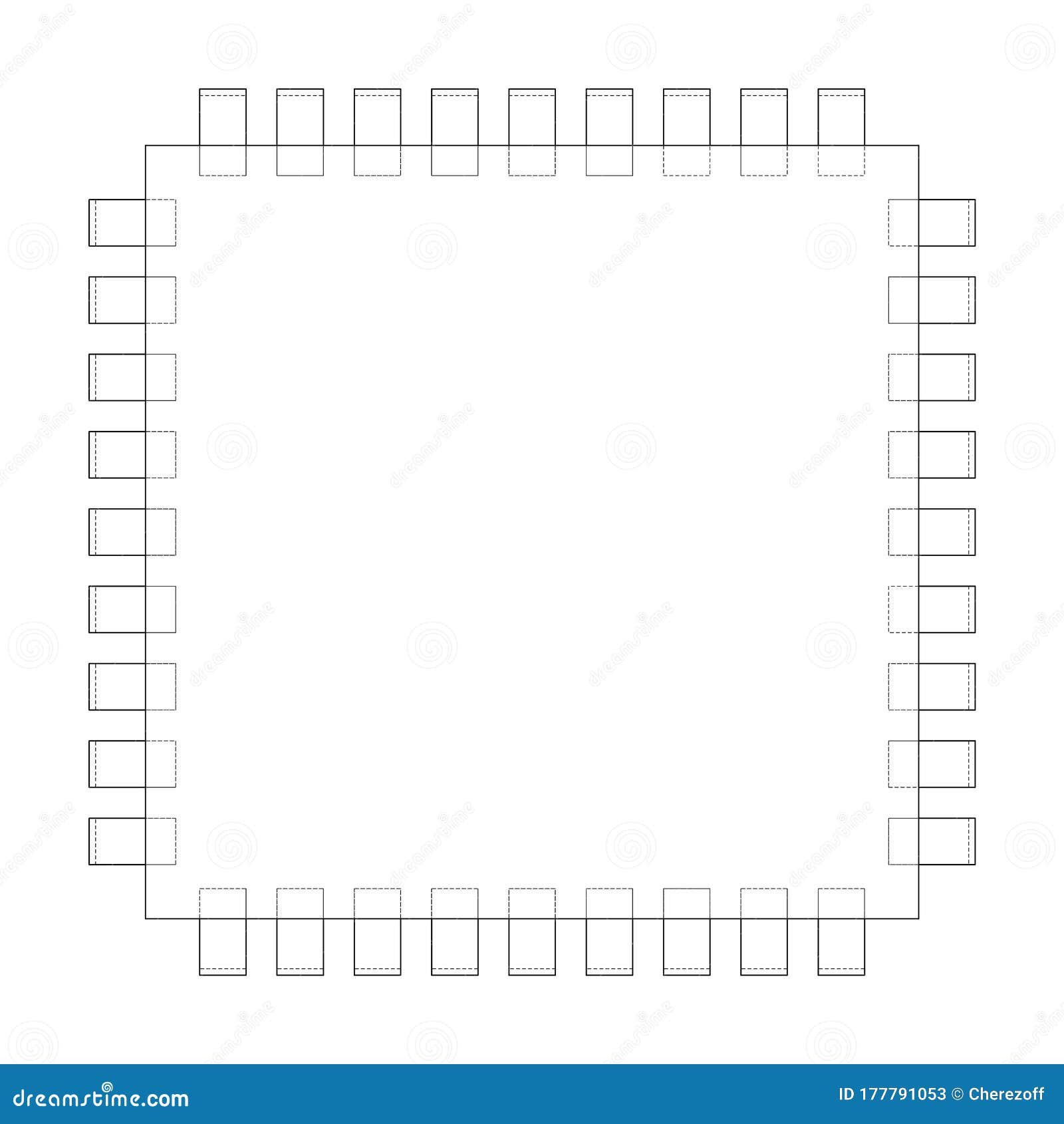 3D Microchip. Vector Rendering of 3d Stock Vector - Illustration of ...