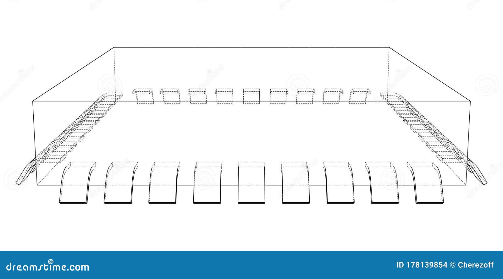 3D Microchip. Vector Rendering of 3d Stock Vector - Illustration of ...