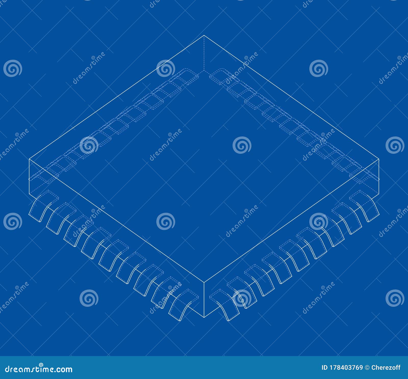 3D Microchip. Vector Rendering of 3d Stock Vector - Illustration of ...
