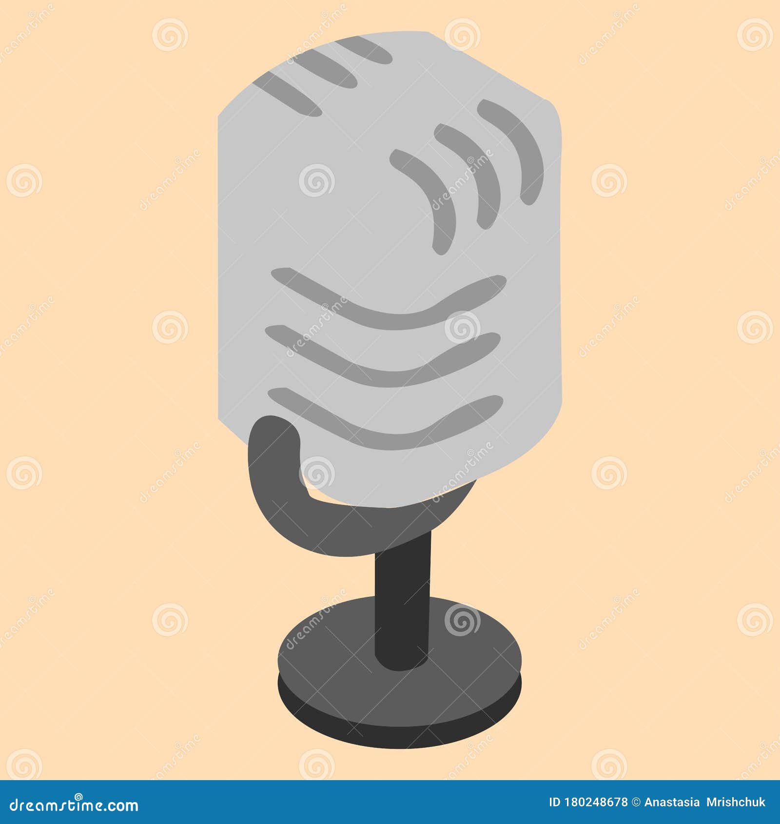 3D Microphone Picture. Logo. Vector Illustration Stock Illustration ...