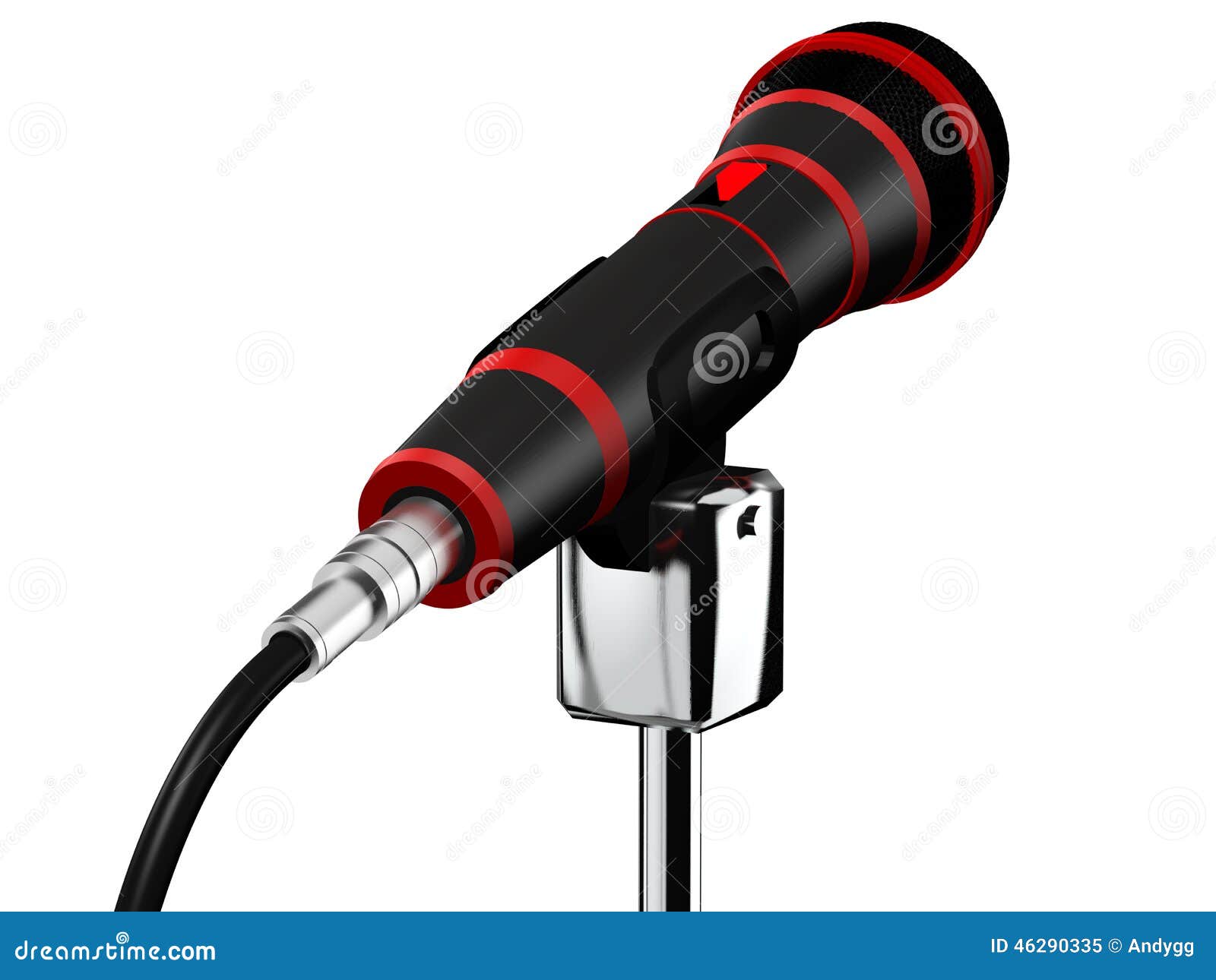 3D microphone render stock illustration. Illustration of song - 46290335