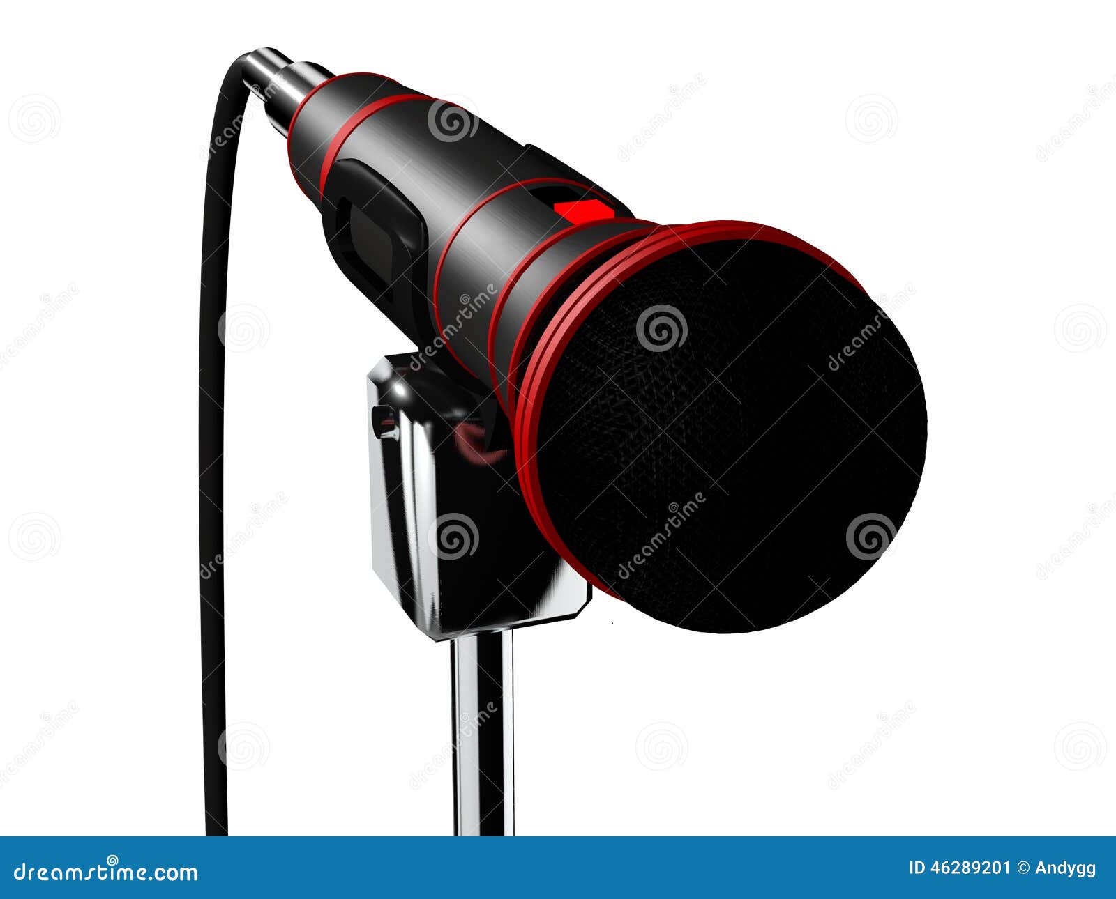 3D microphone render stock illustration. Illustration of vocalist ...