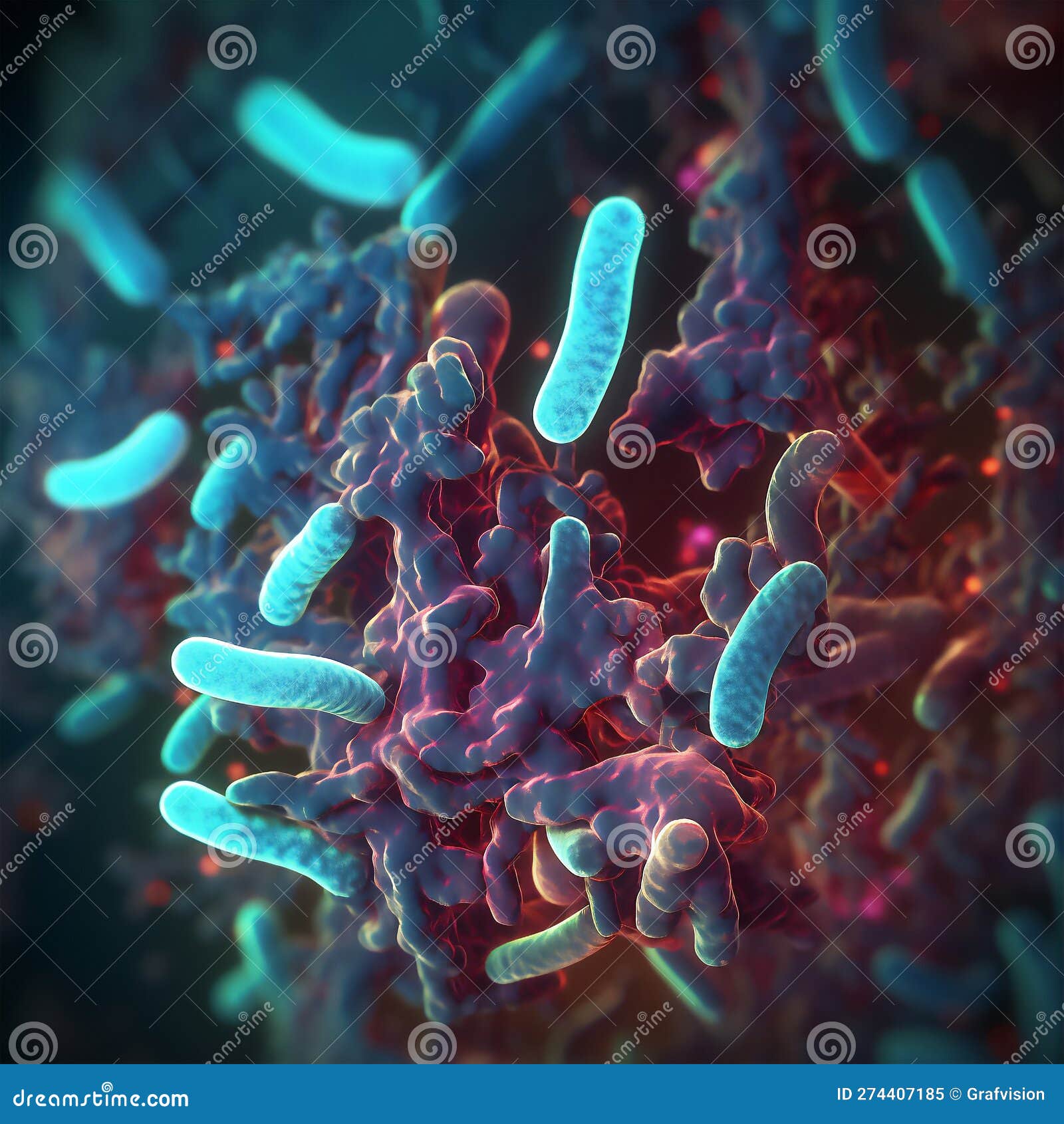 Bacteria Citrobacter Under Microscope Royalty-Free Cartoon ...