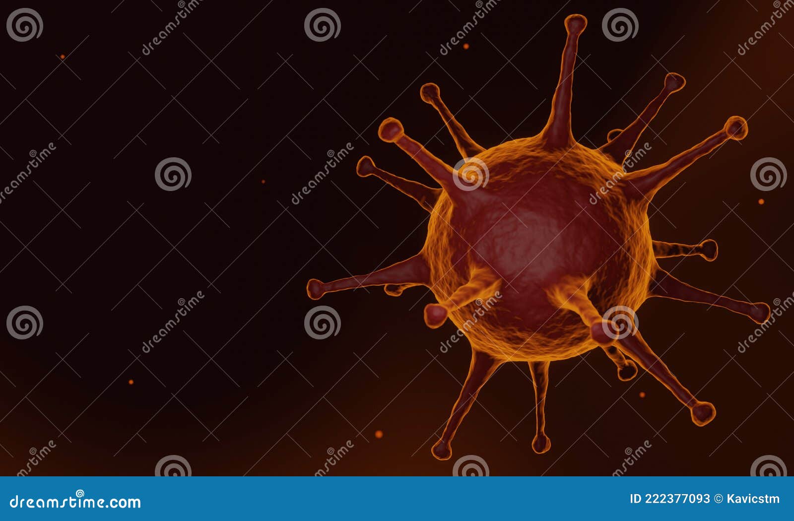 3D Microscopic Covid-19 Spiked Virus. World Pandemic Stock Illustration ...