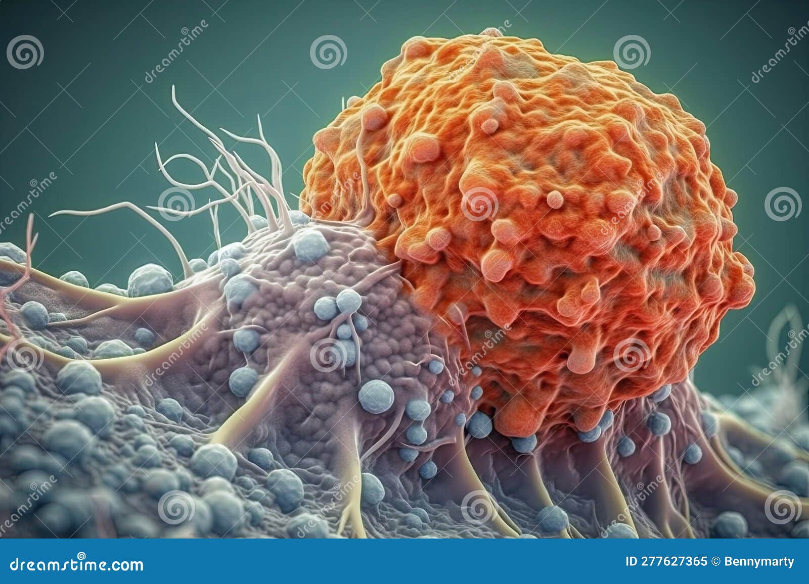 3D Microscopic View of a Tumor Cell Stock Illustration - Illustration ...