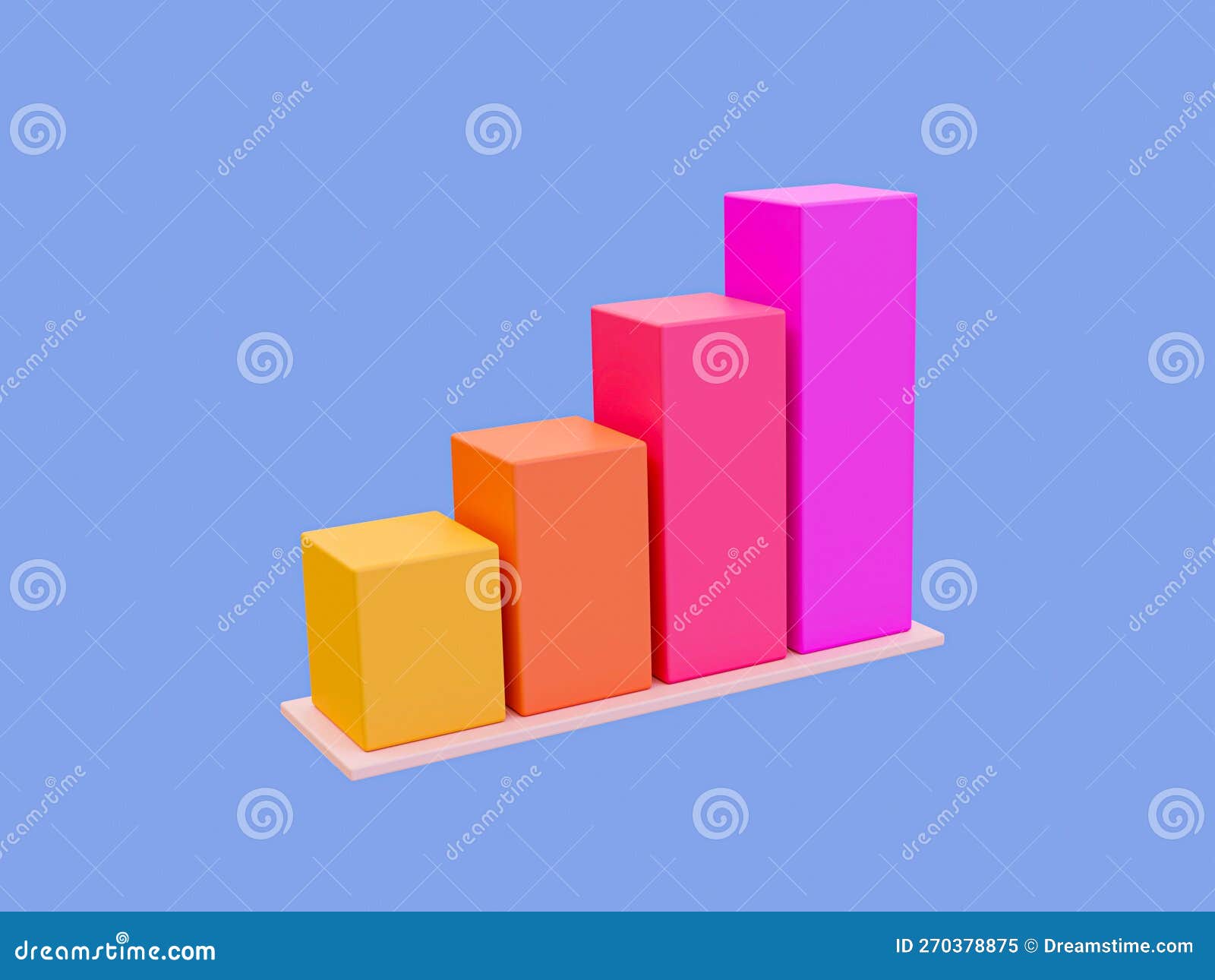 3d Minimal Bar Chart. Data Analysis. Bar Graph Icon Stock Illustration ...
