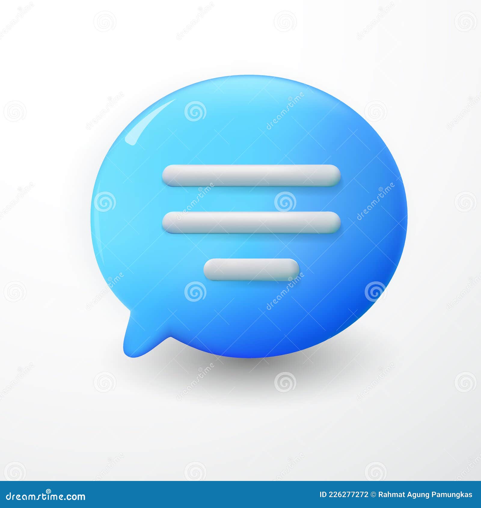 3D Minimal Blue Chat Bubbles Text on White Background. Concept of ...