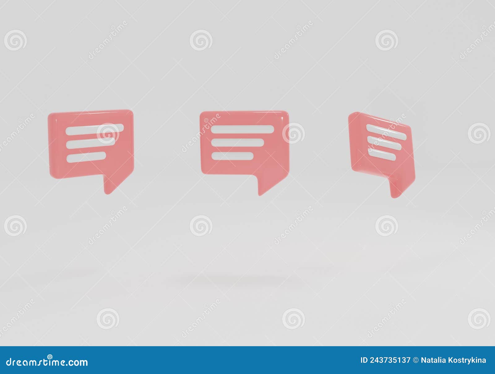 3D Minimal. Chat Bubbles on Pink . Concept of Social Media Messages ...