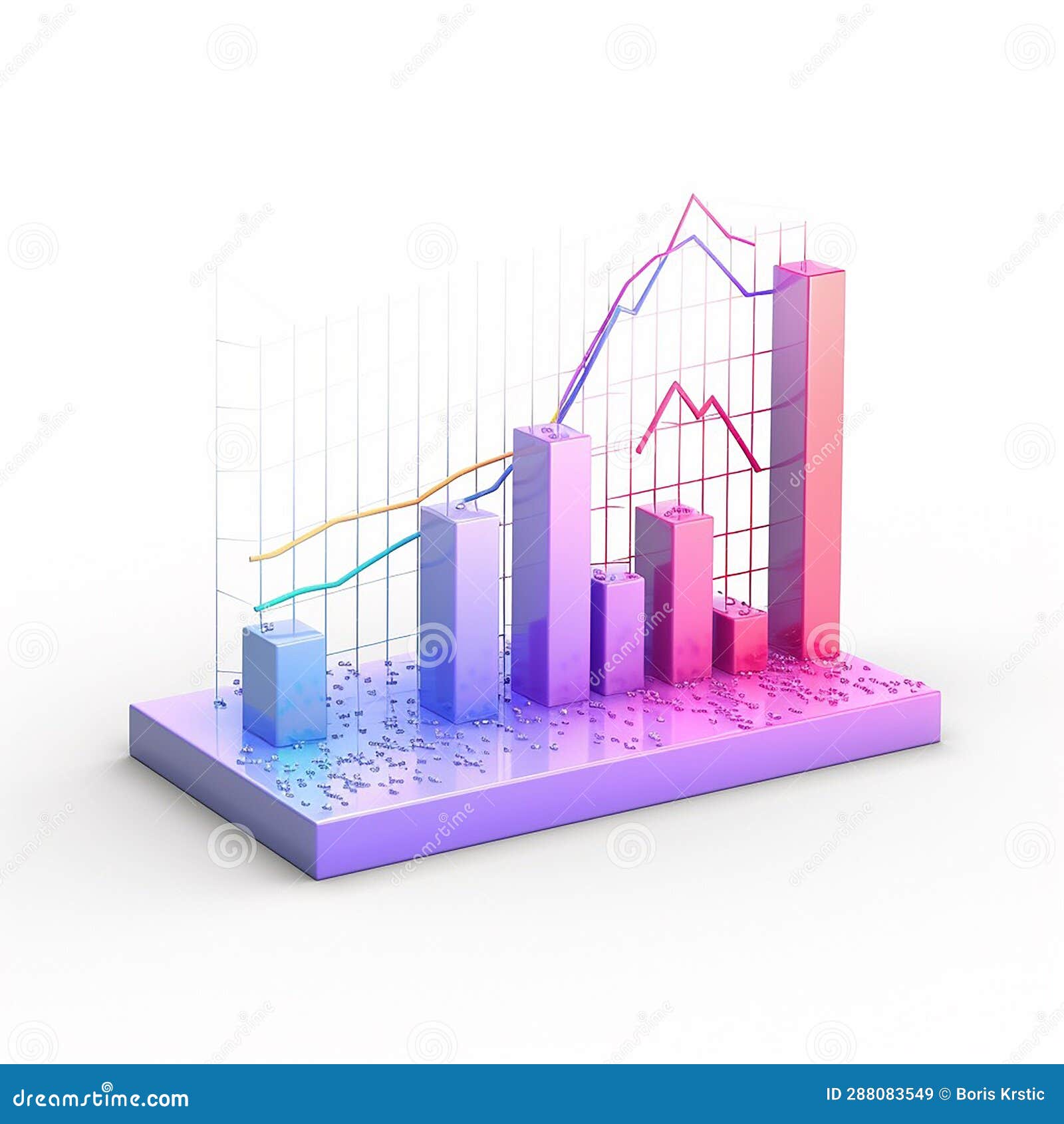 3D Minimal Data Analysis Icon Stock Illustration - Illustration of data ...