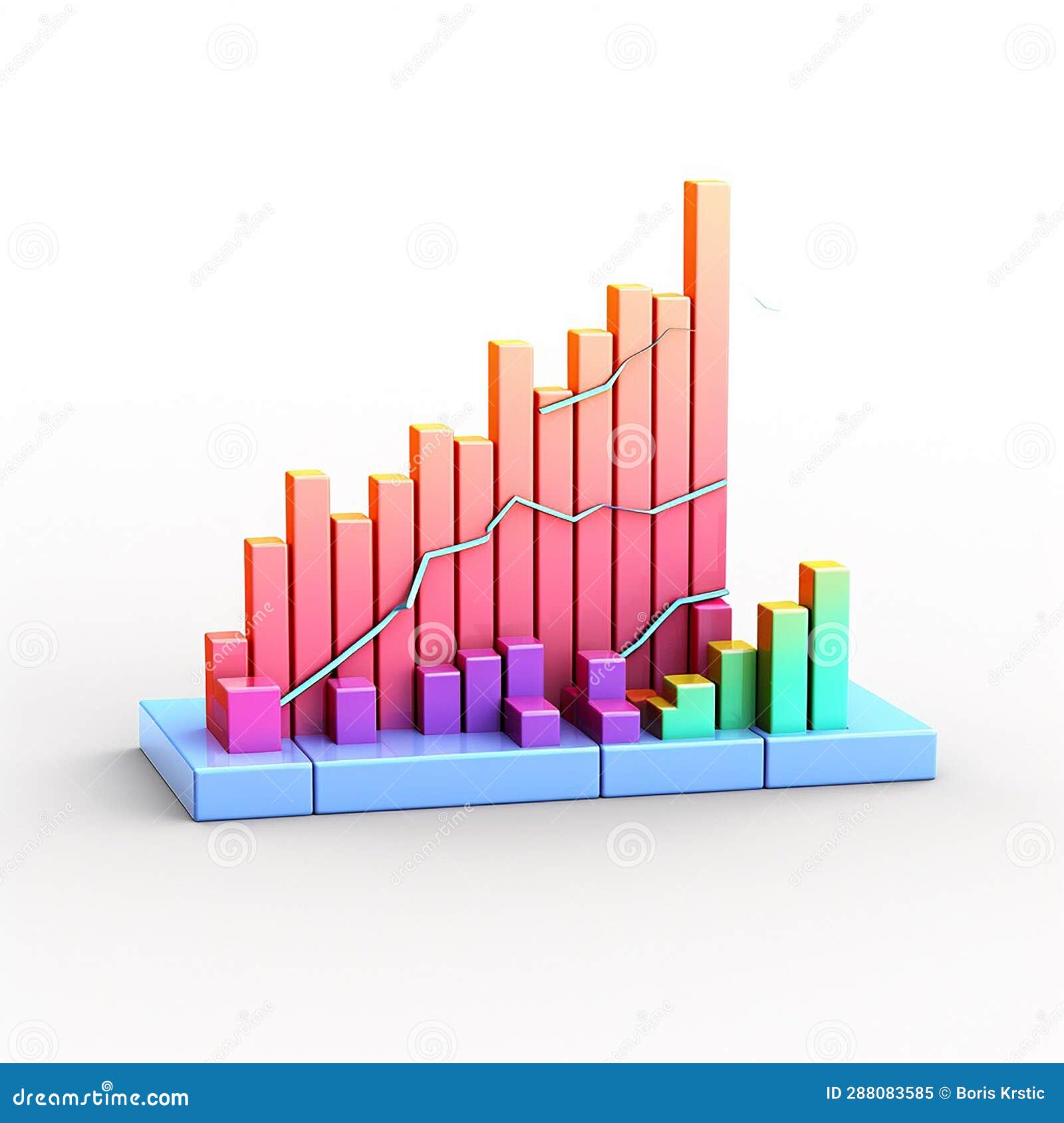 3D Minimal Data Analysis Icon Stock Illustration - Illustration of ...