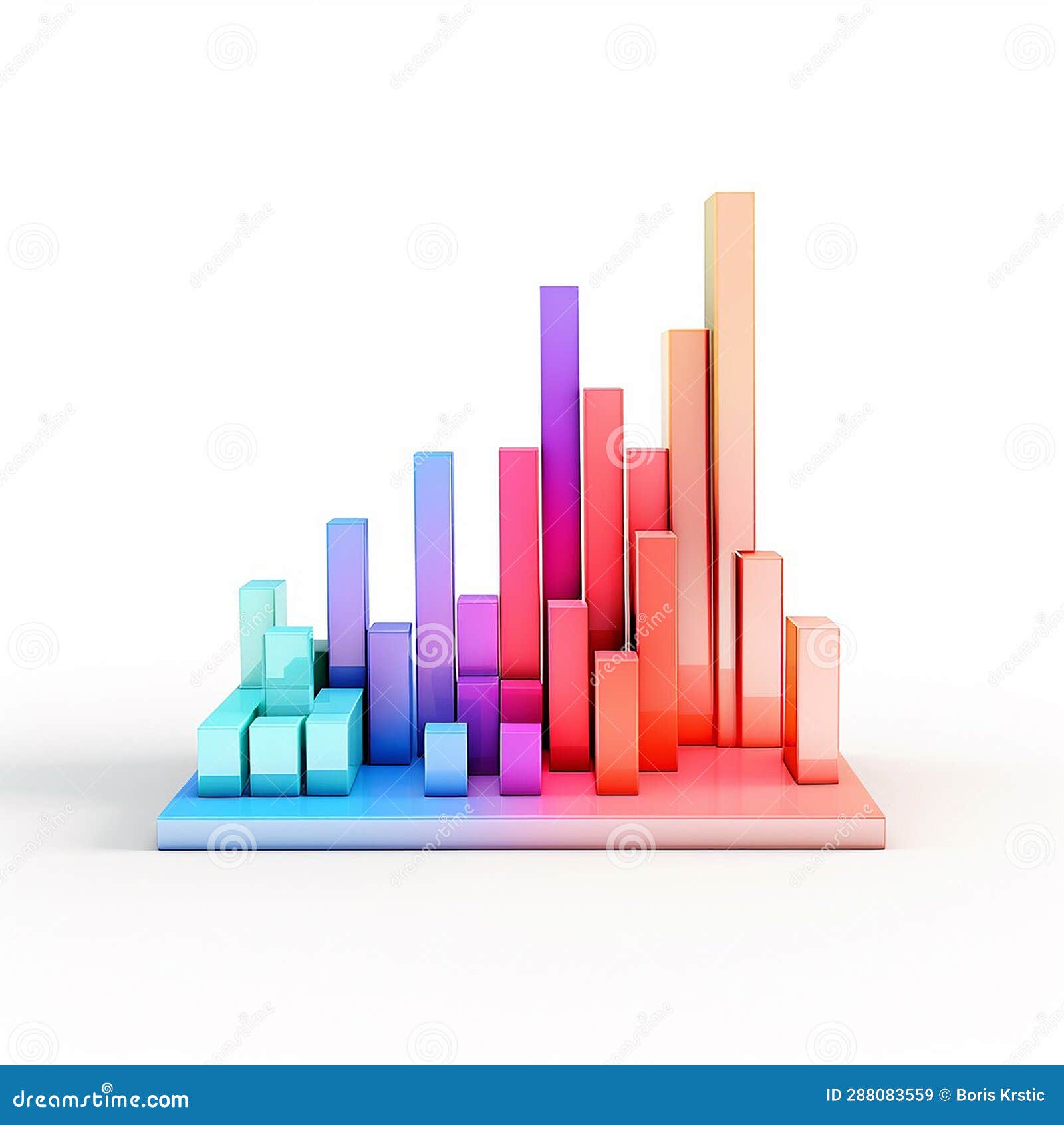 3D Minimal Data Analysis Icon Stock Illustration - Illustration of ...