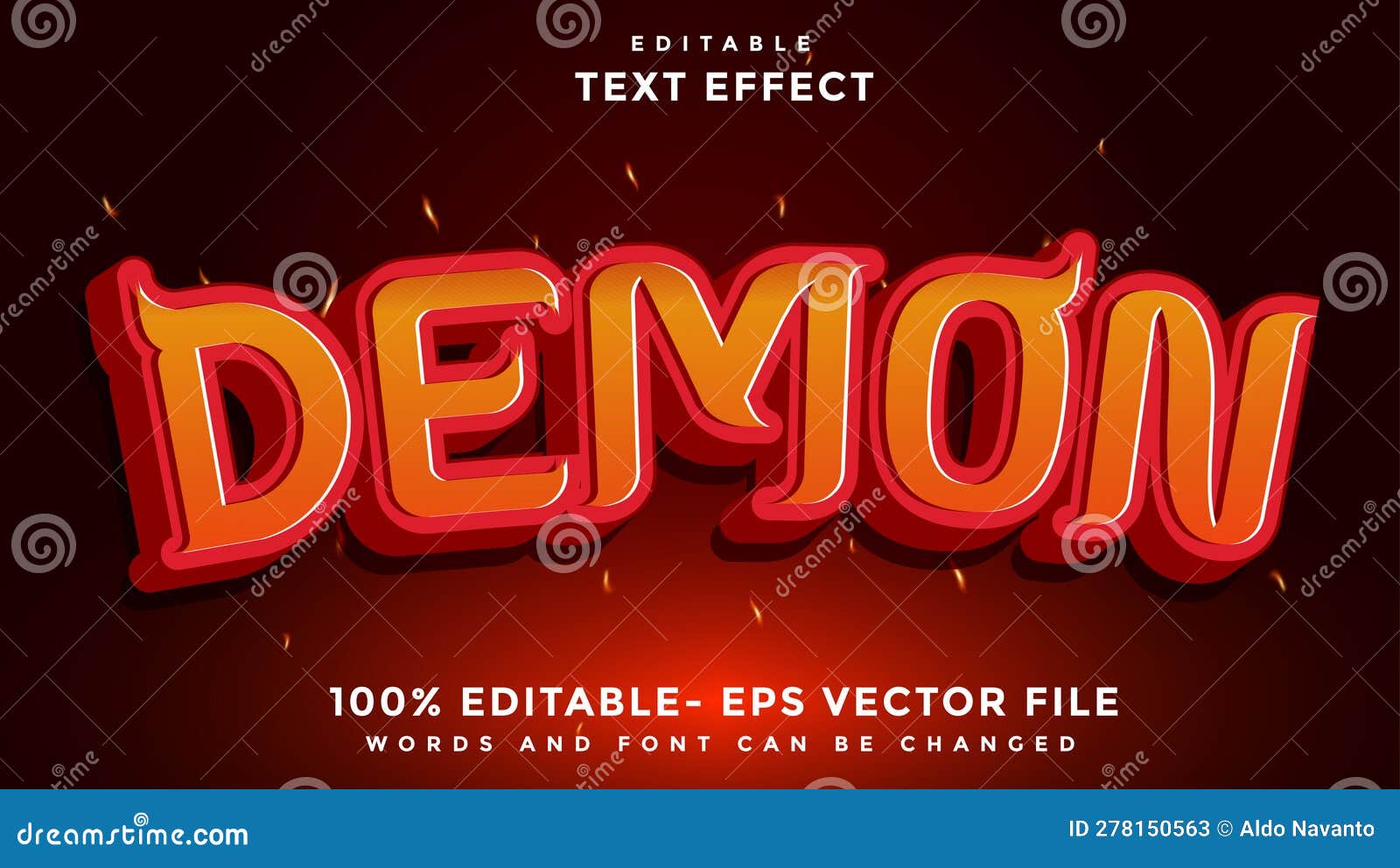 3d Minimal Demon Editable Text Effect Design Template, Effect Saved in ...