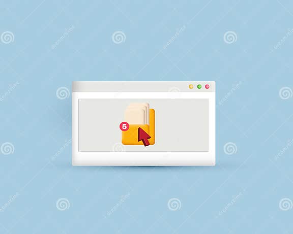 3d Minimal Design Folder Cursor Design Icon Computer Stock Vector ...