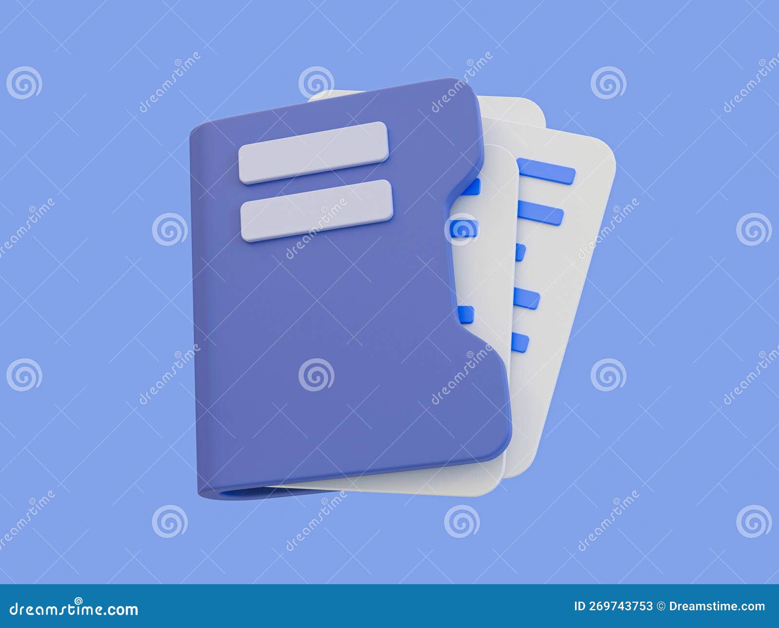 3d Minimal Document File Icon. File Archive. Document Folder with ...