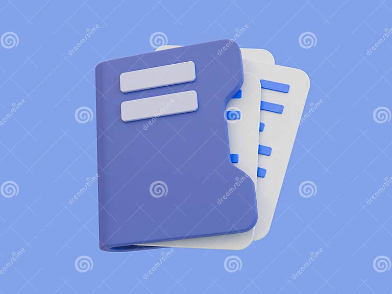 3d Minimal Document File Icon. File Archive. Document Folder with ...