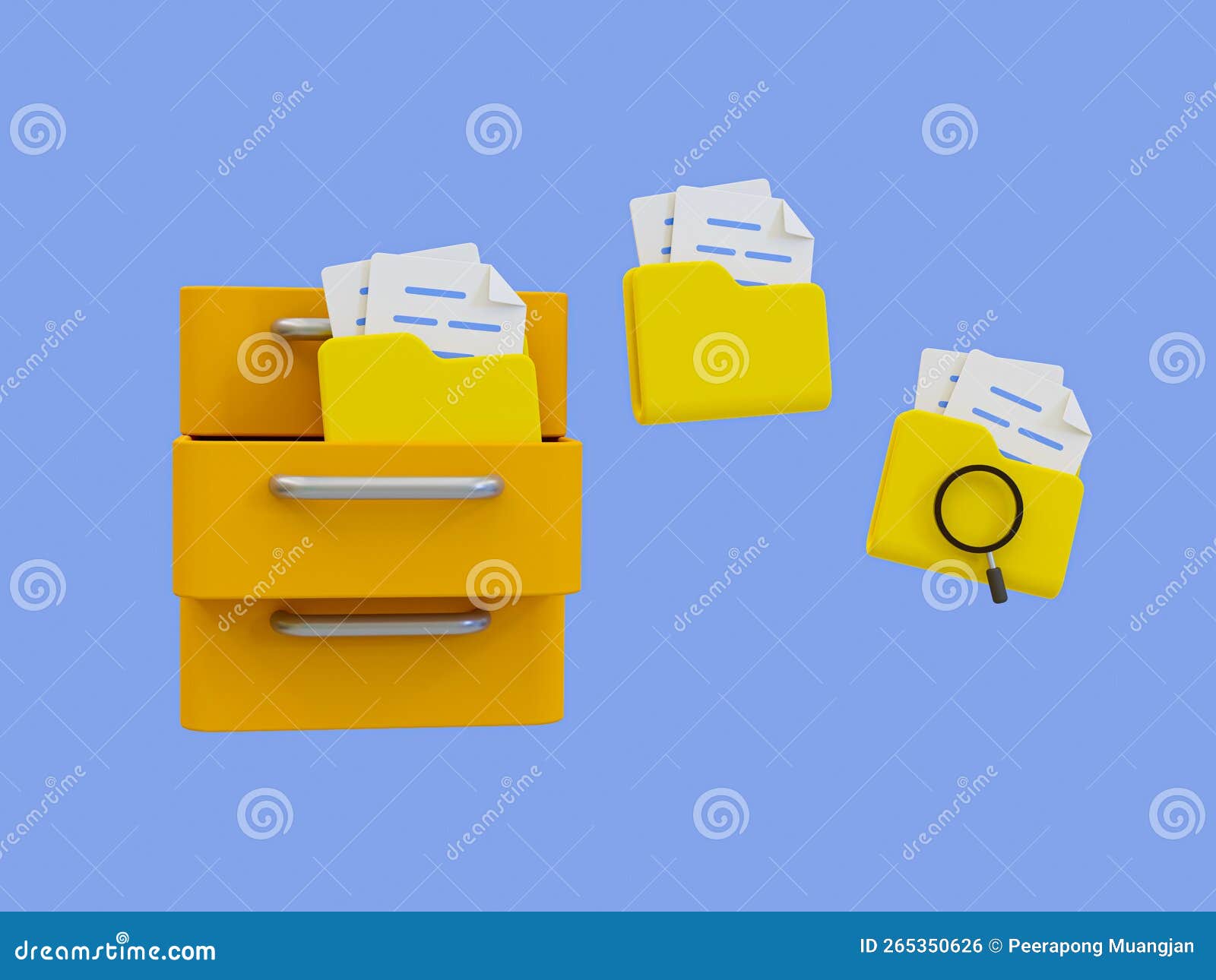 3d Minimal File Archive Database Connection Concept Data File Storage