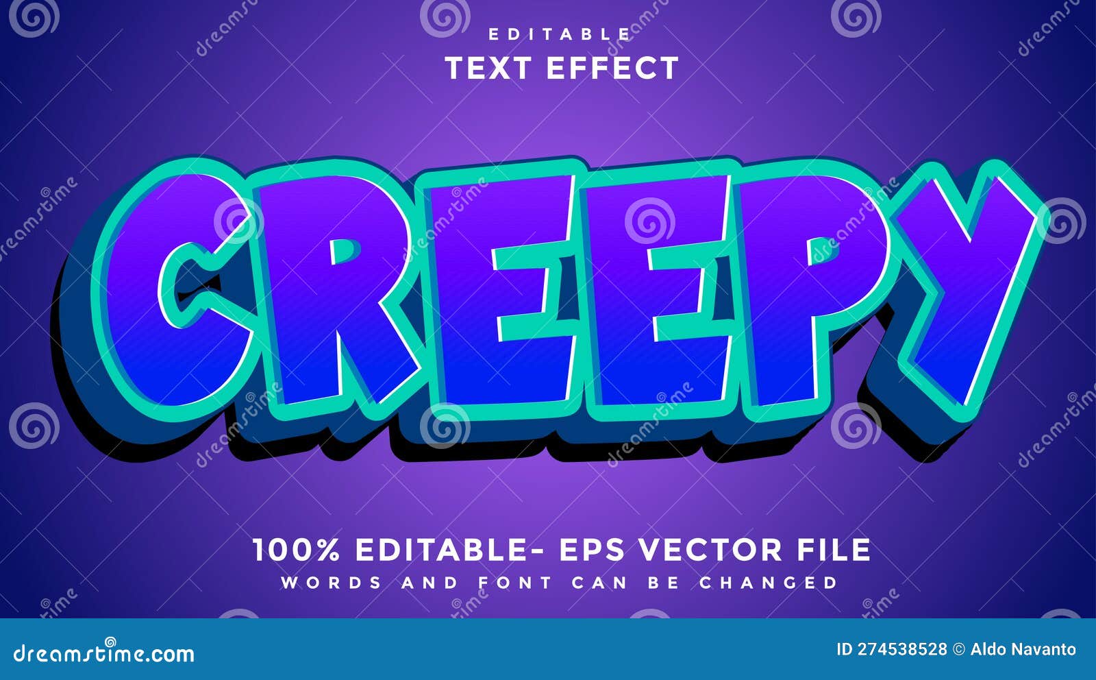 3d Minimal Gradient Creepy Editable Text Effect Design Template, Effect ...