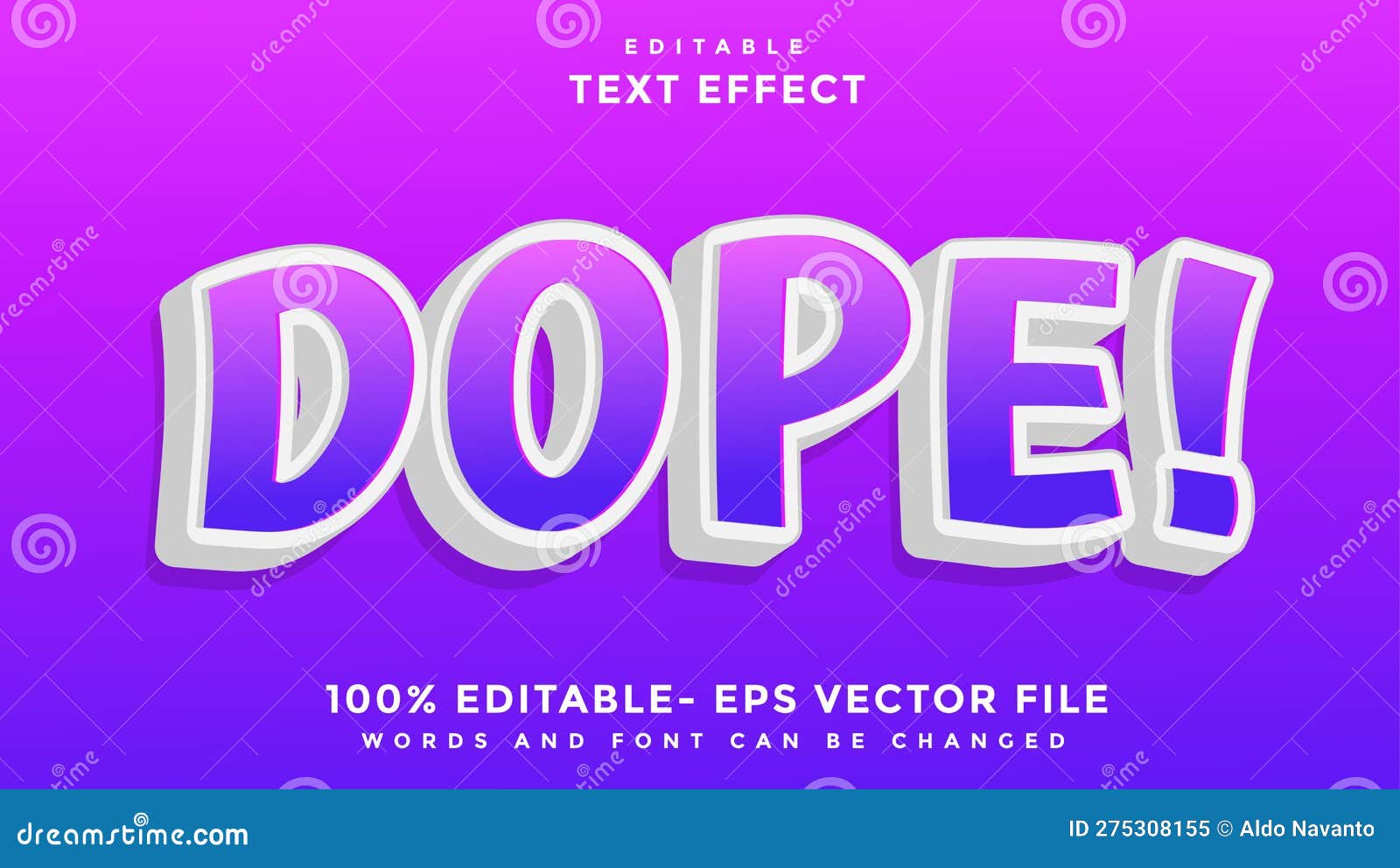 3d Minimal Gradient Word Dope Editable Text Effect Design Template ...