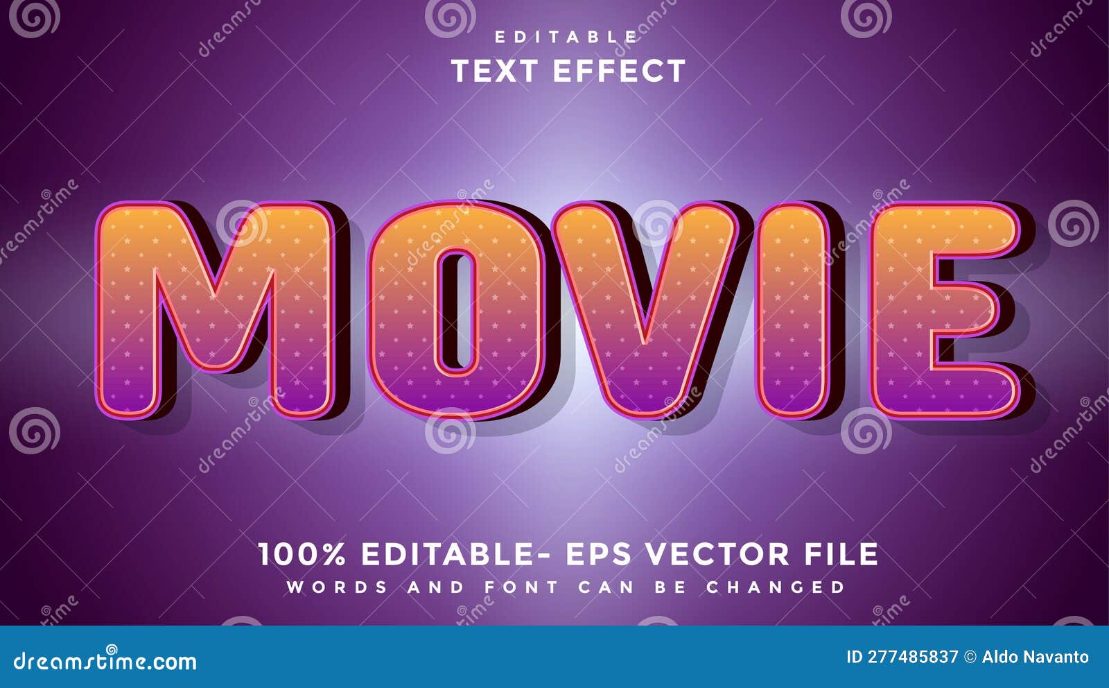 3d Minimal Gradient Movie Editable Text Effect Design Template, Effect ...